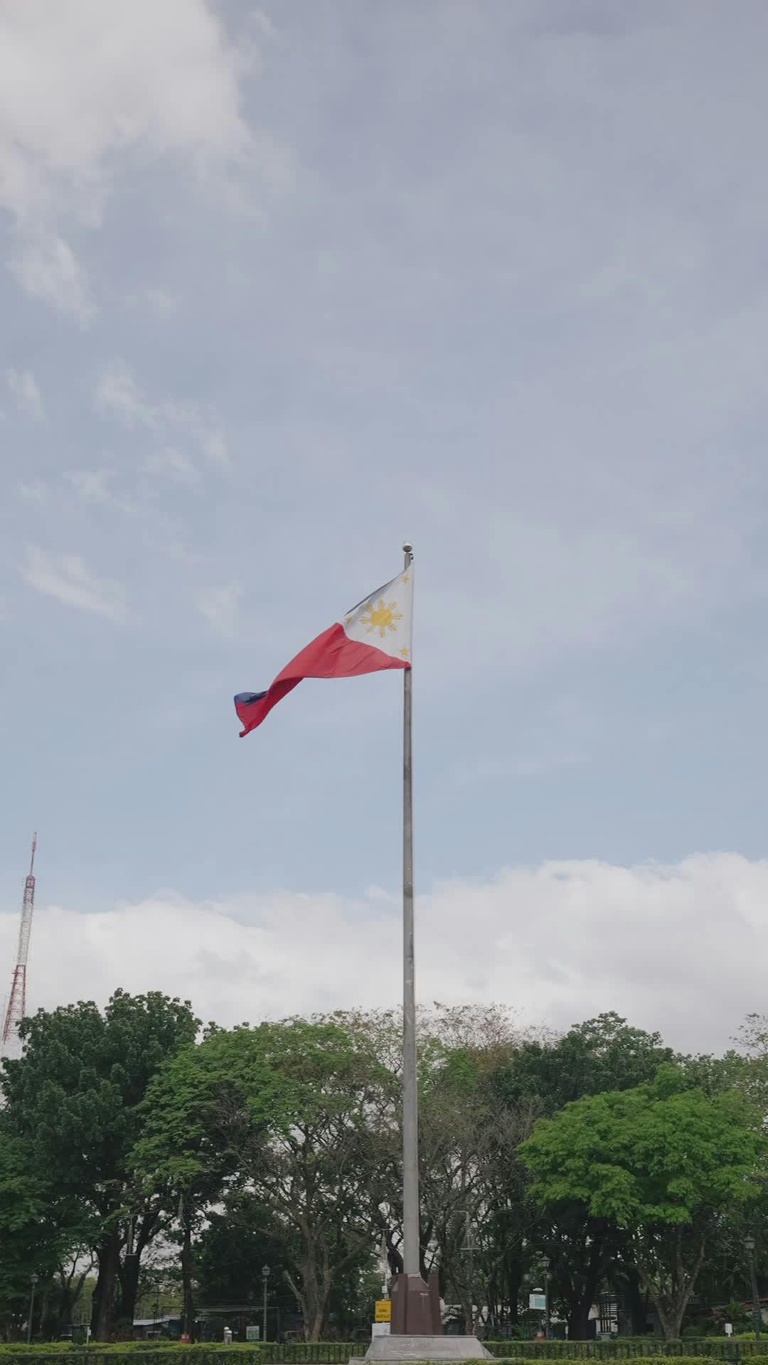 Aerial View of Philippine Flag at Sunrise Free Stock Video Footage ...