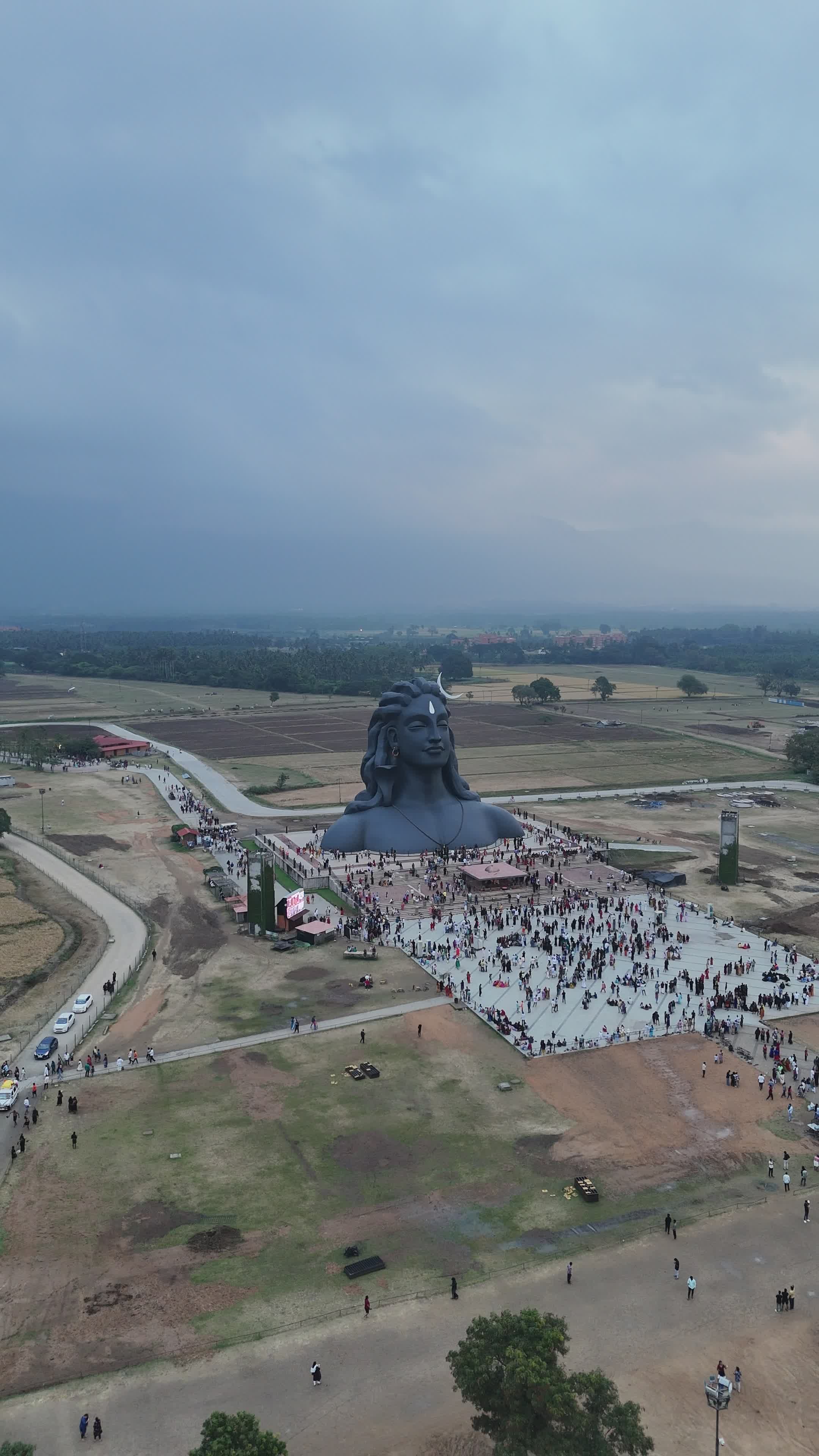 Aerial View of Adiyogi Statue at Isha Foundation Free Stock Video ...
