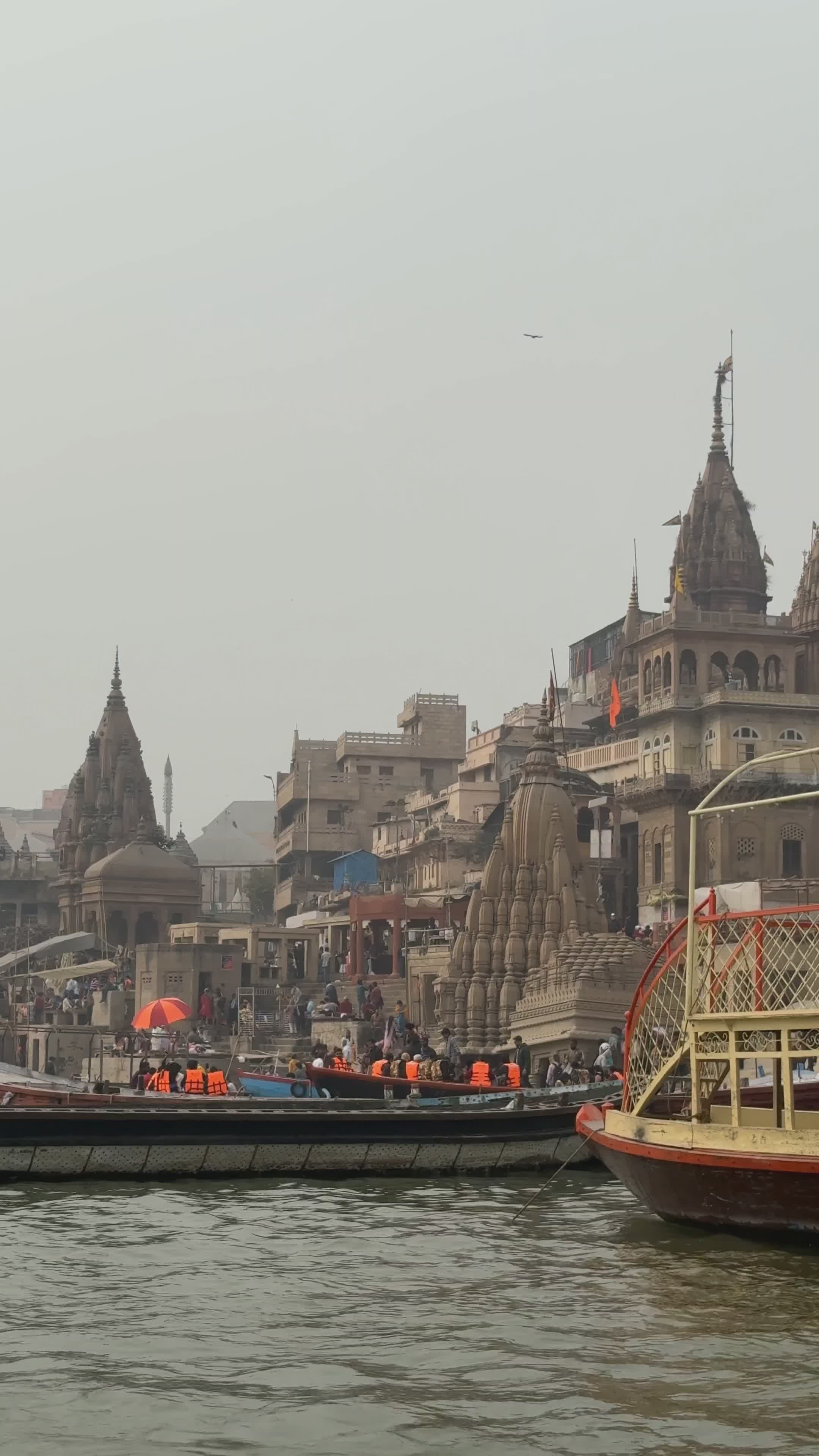 Scenic View of Varanasi Ghats on Ganges River Free Stock Video Footage ...