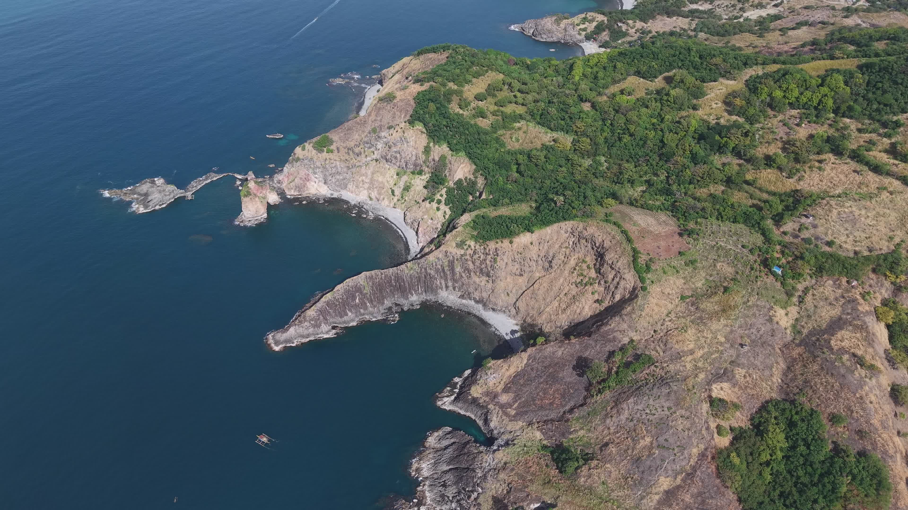 Aerial View of Five Fingers Cove in Mariveles Free Stock Video Footage ...