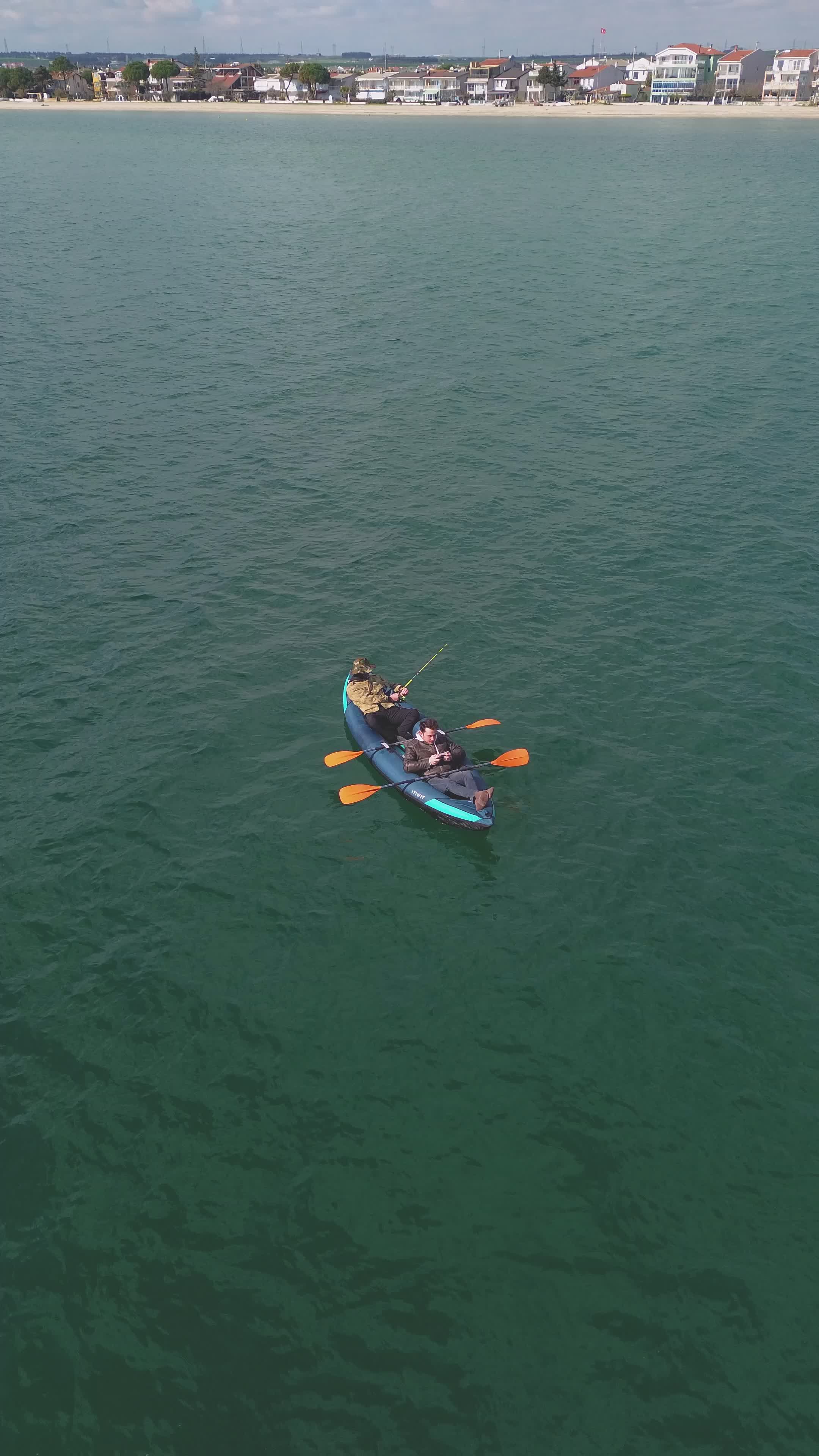 Aerial View of Canoe on Open Sea - Adventure Footage Free Stock Video ...
