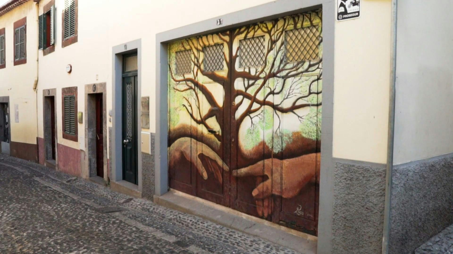 Artistic Painting On A Gate · Free Stock Video