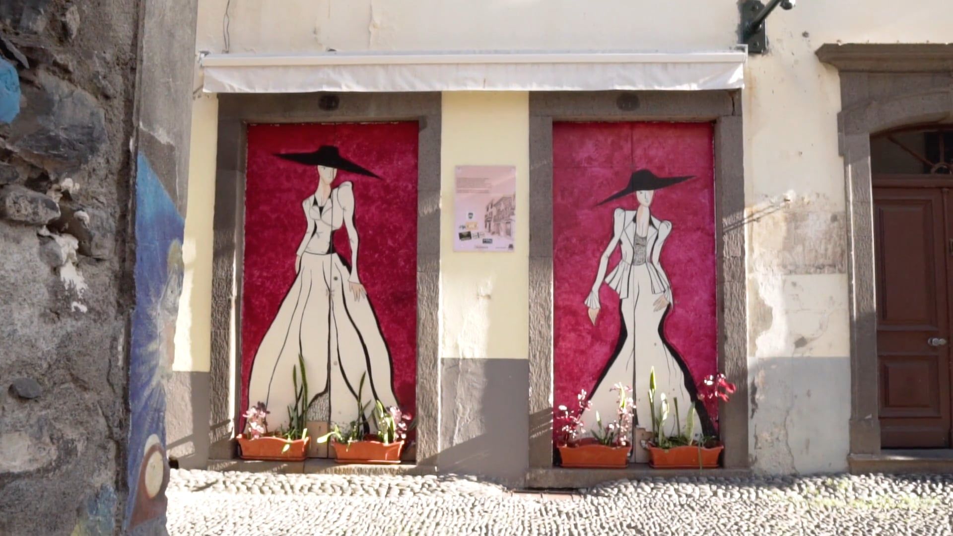 Painted Doors on Santa Maria Street in Funchal · Free Stock Video