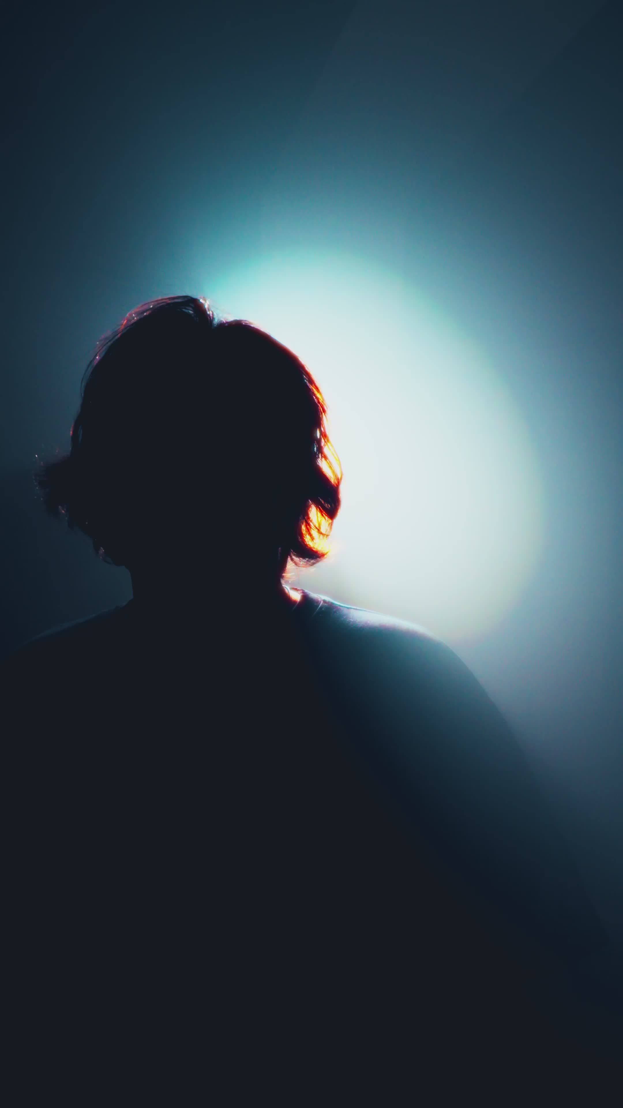 Dramatic Human Silhouette in Blue Light Free Stock Video Footage ...