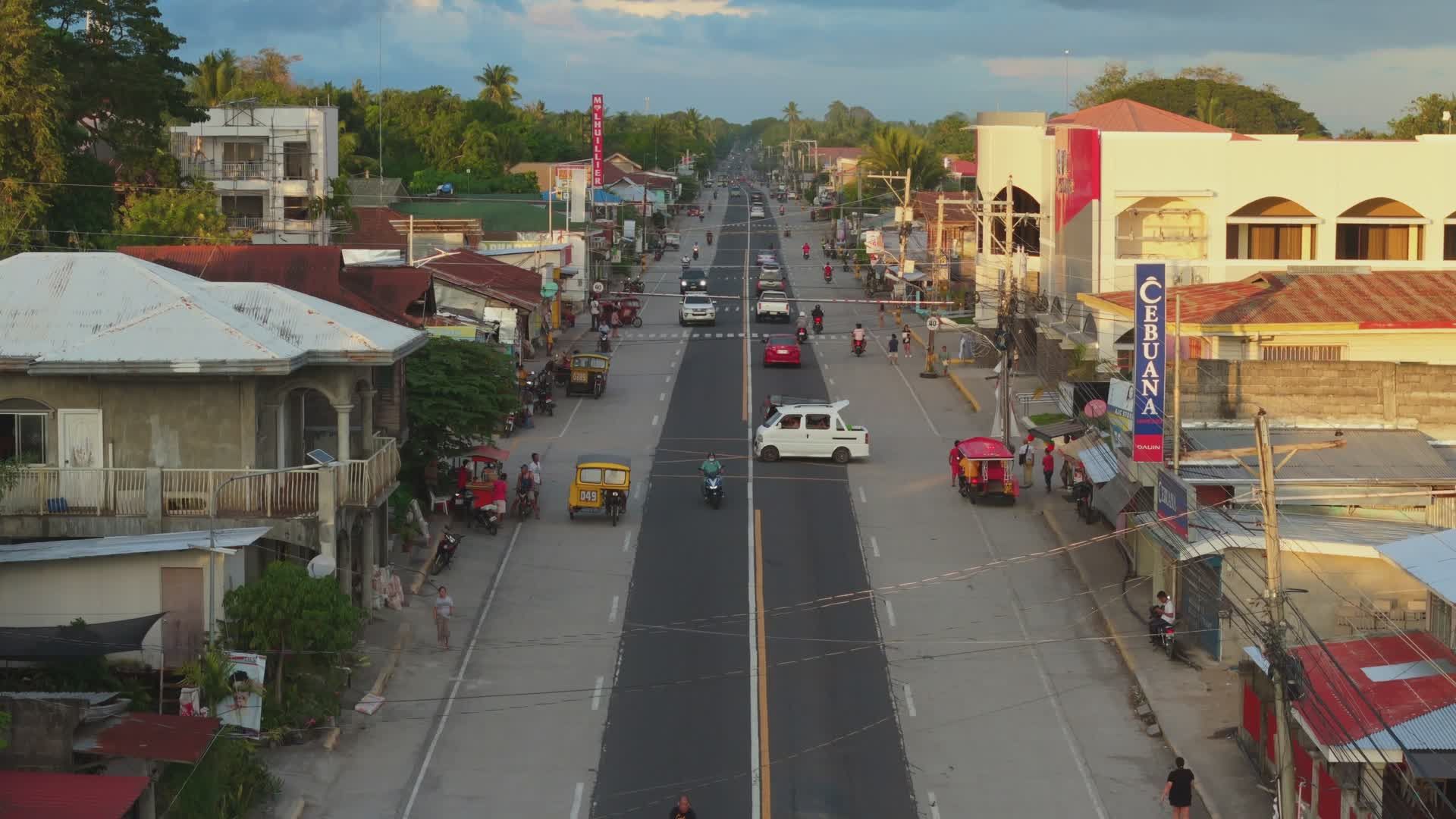 Aerial View of Busy Road in Southeast Asian City Free Stock Video ...