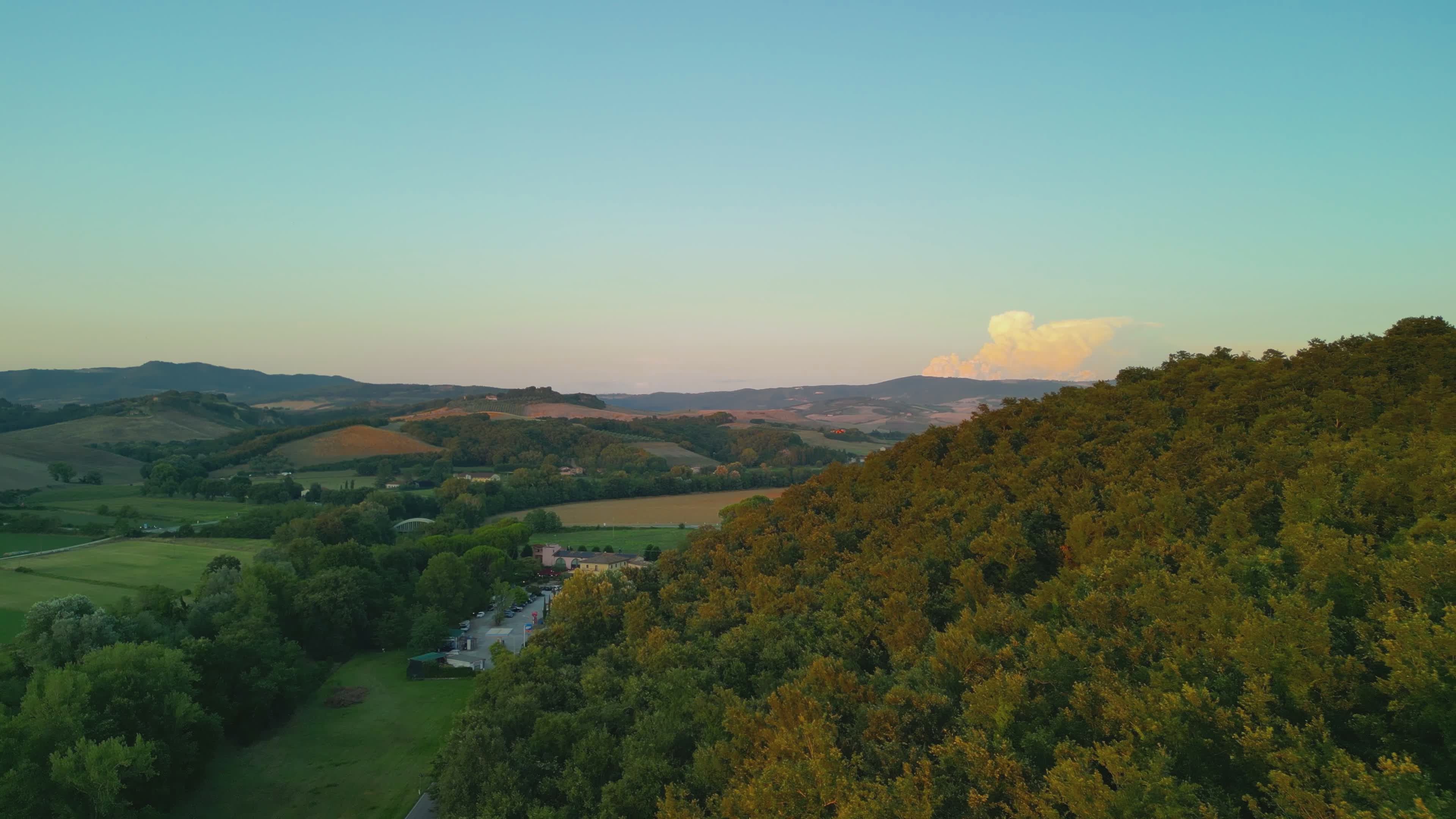 Scenic Aerial View of Italian Countryside Free Stock Video Footage ...