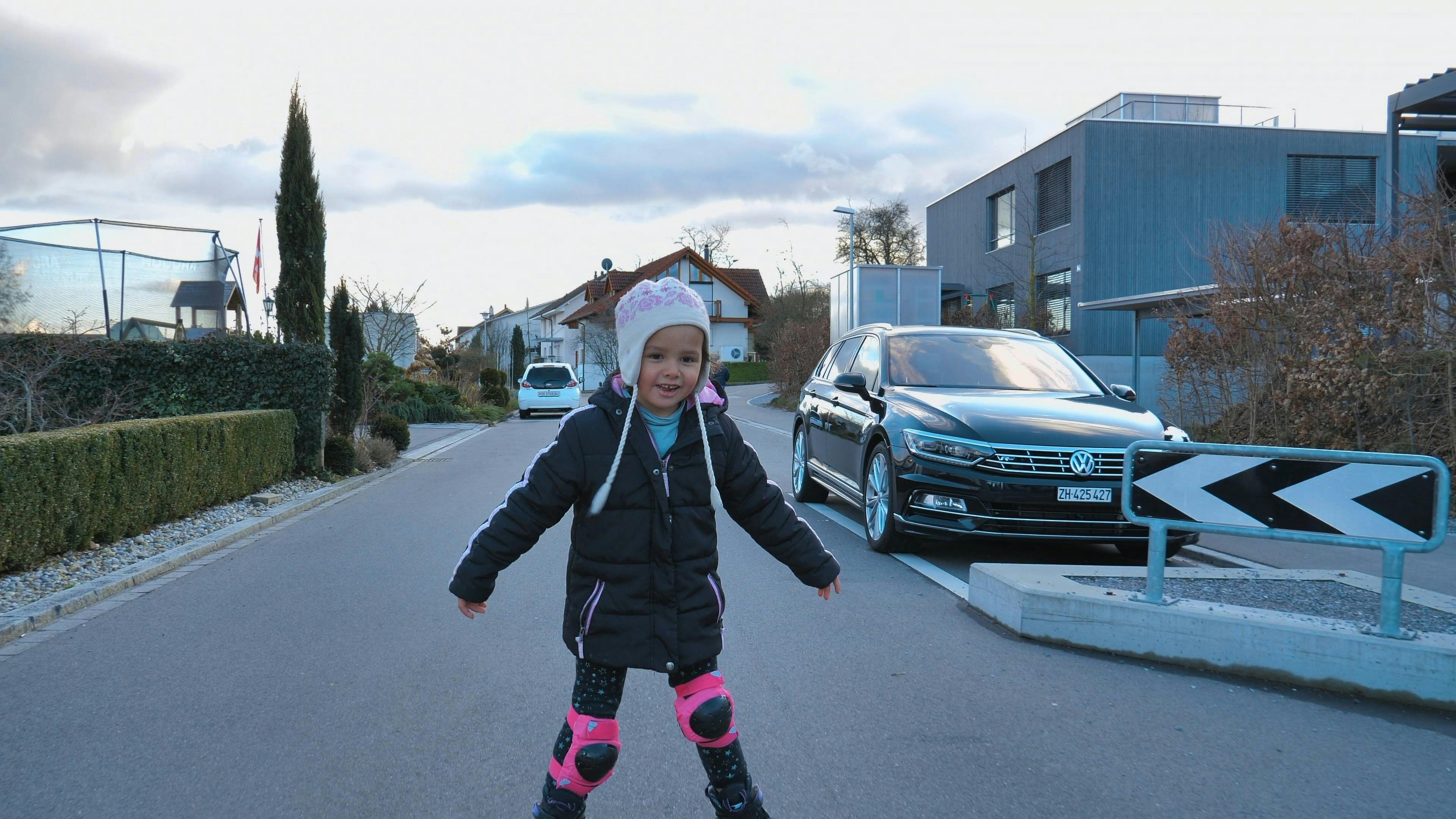 A Girl Learning To Use Rollerblades Free Stock Video Footage, Royalty ...