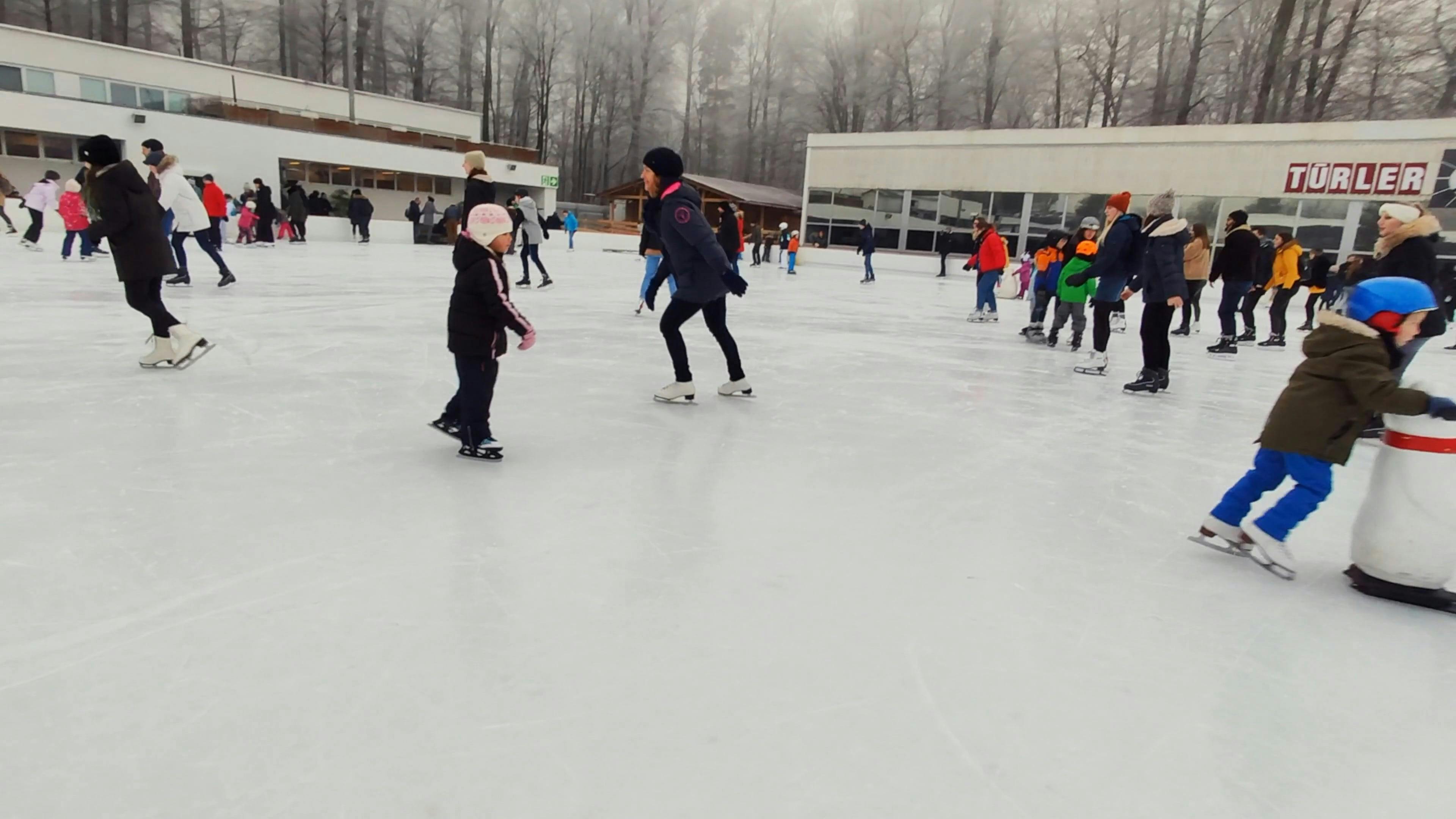 A Crowd Of People Skating In A Skating Rink Free Stock Video Footage ...