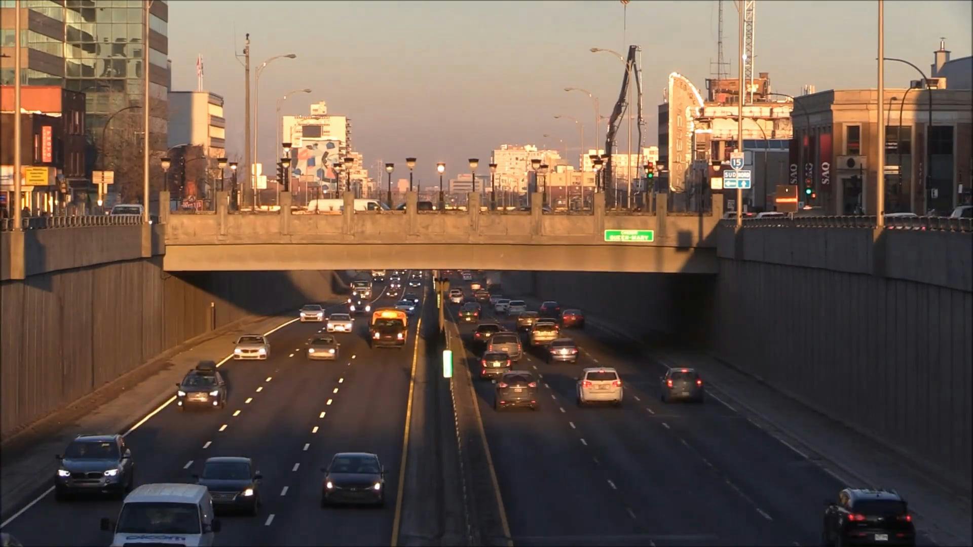 Traffic On Montreal Highway In The Morning Free Stock Video Footage ...