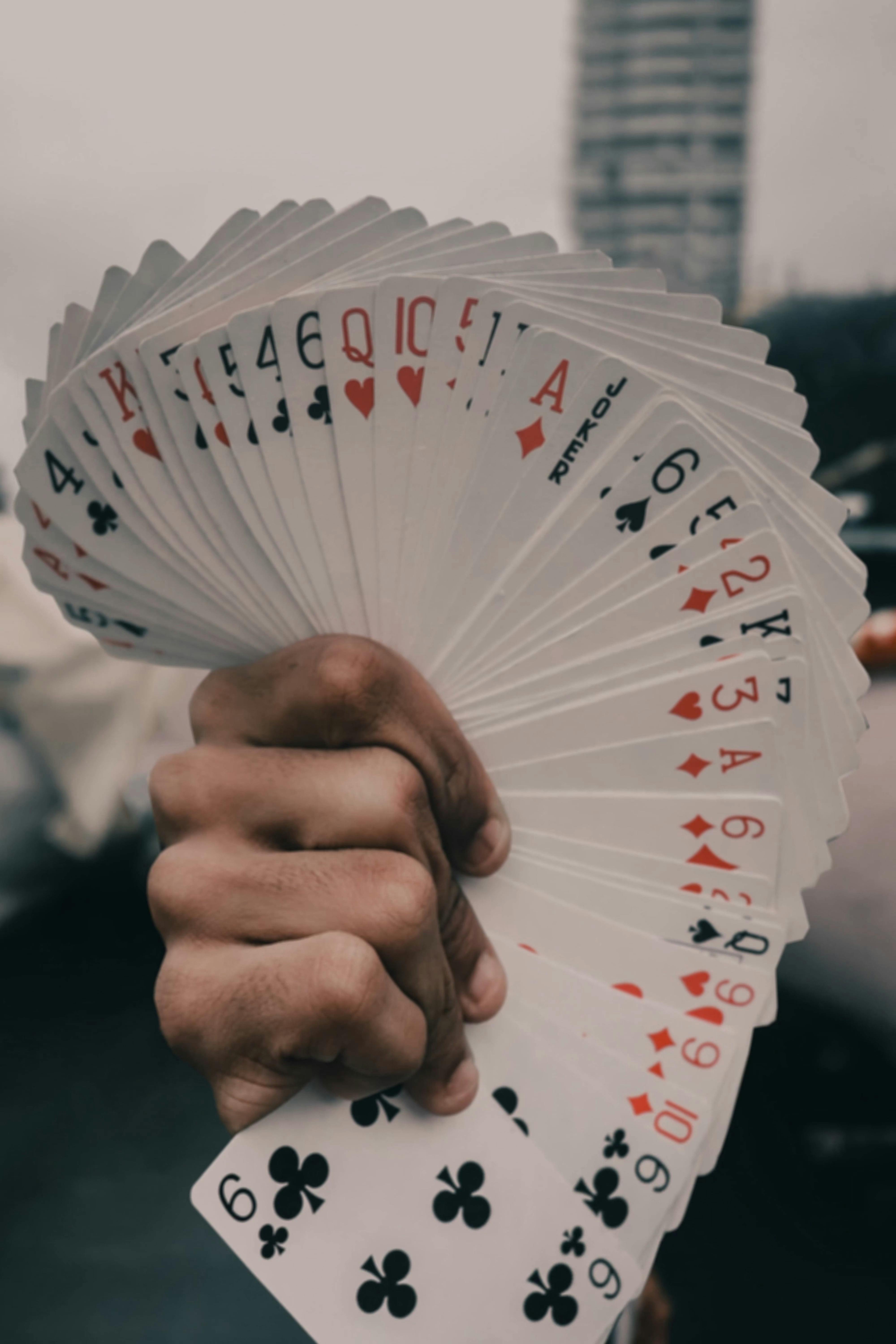Holding A Whole Deck Of Cards · Free Stock Video