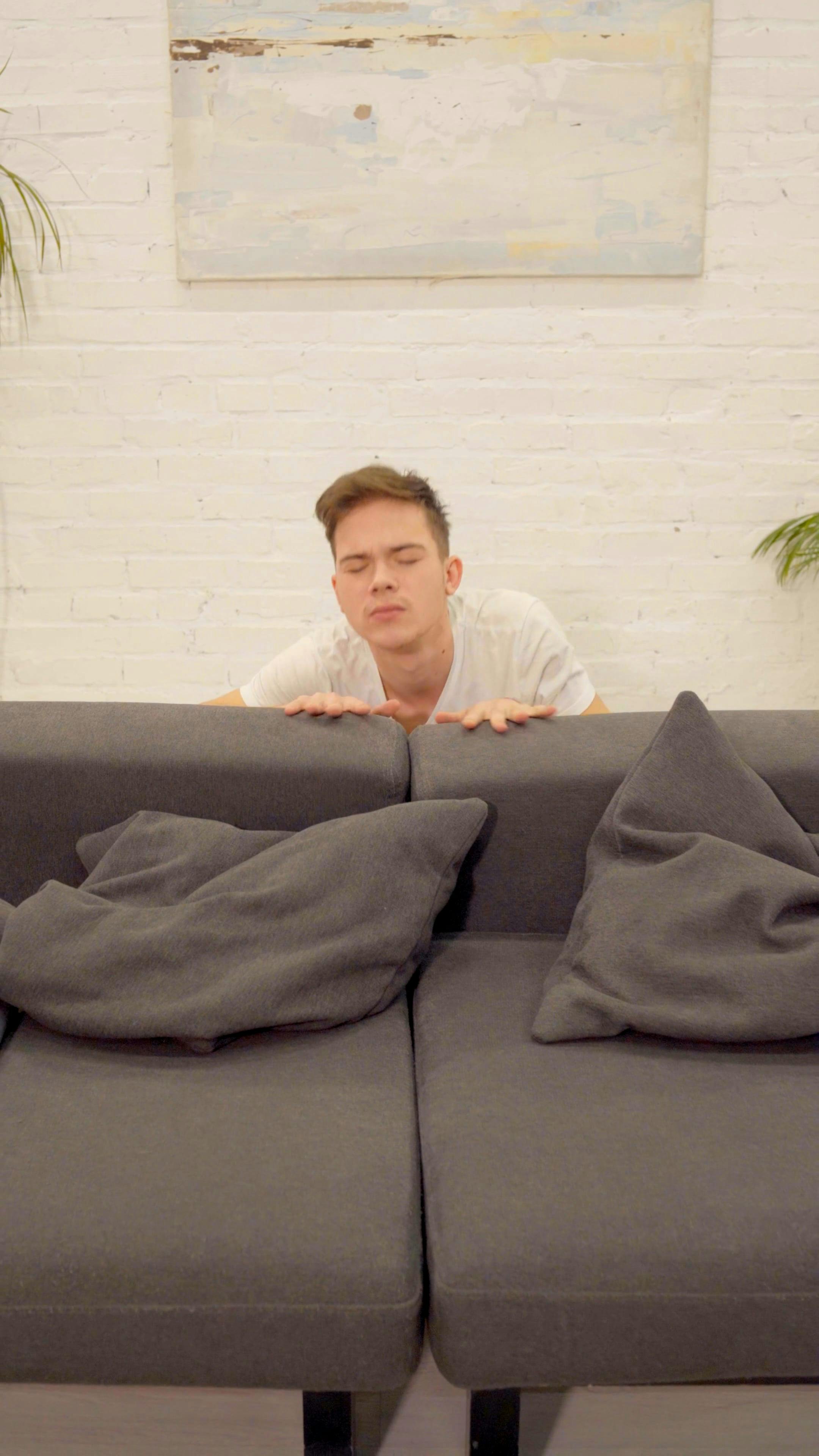 Funny Video Of A Man Falling From A Sofa · Free Stock Video