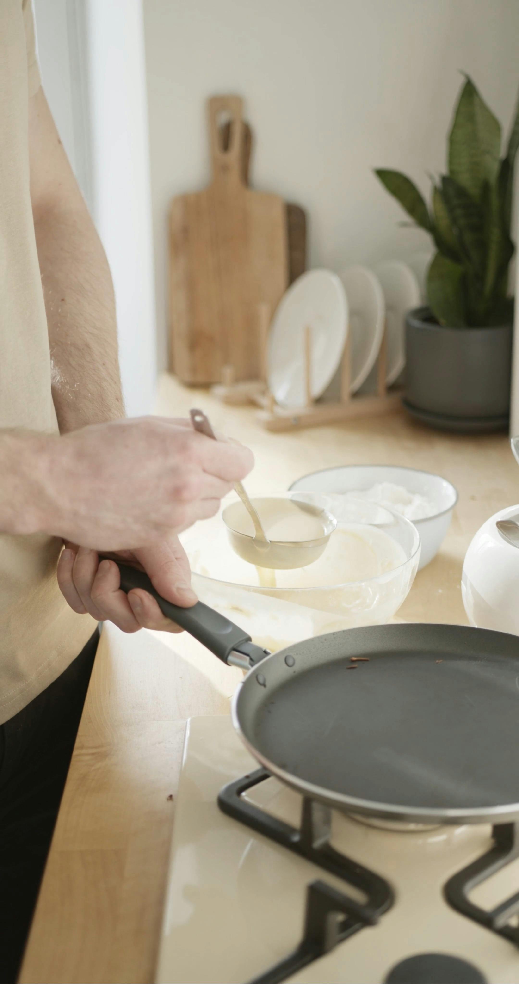 A Man Making Pancakes · Free Stock Video
