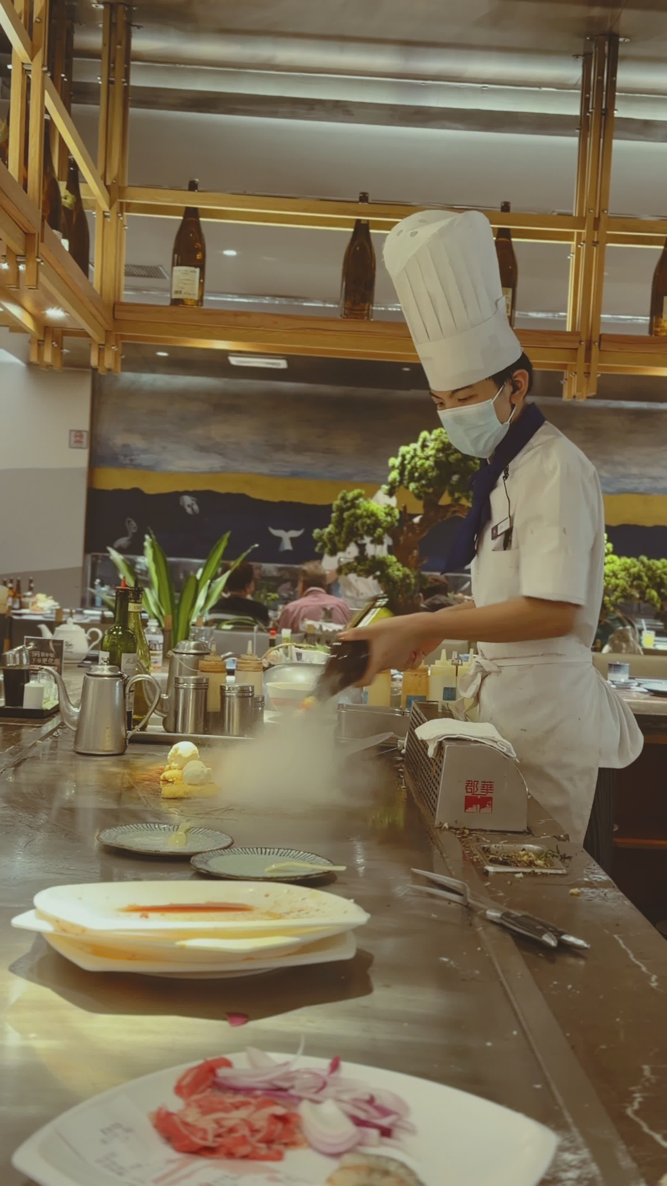 Chef Performing Fiery Cooking Show Free Stock Video Footage, Royalty ...