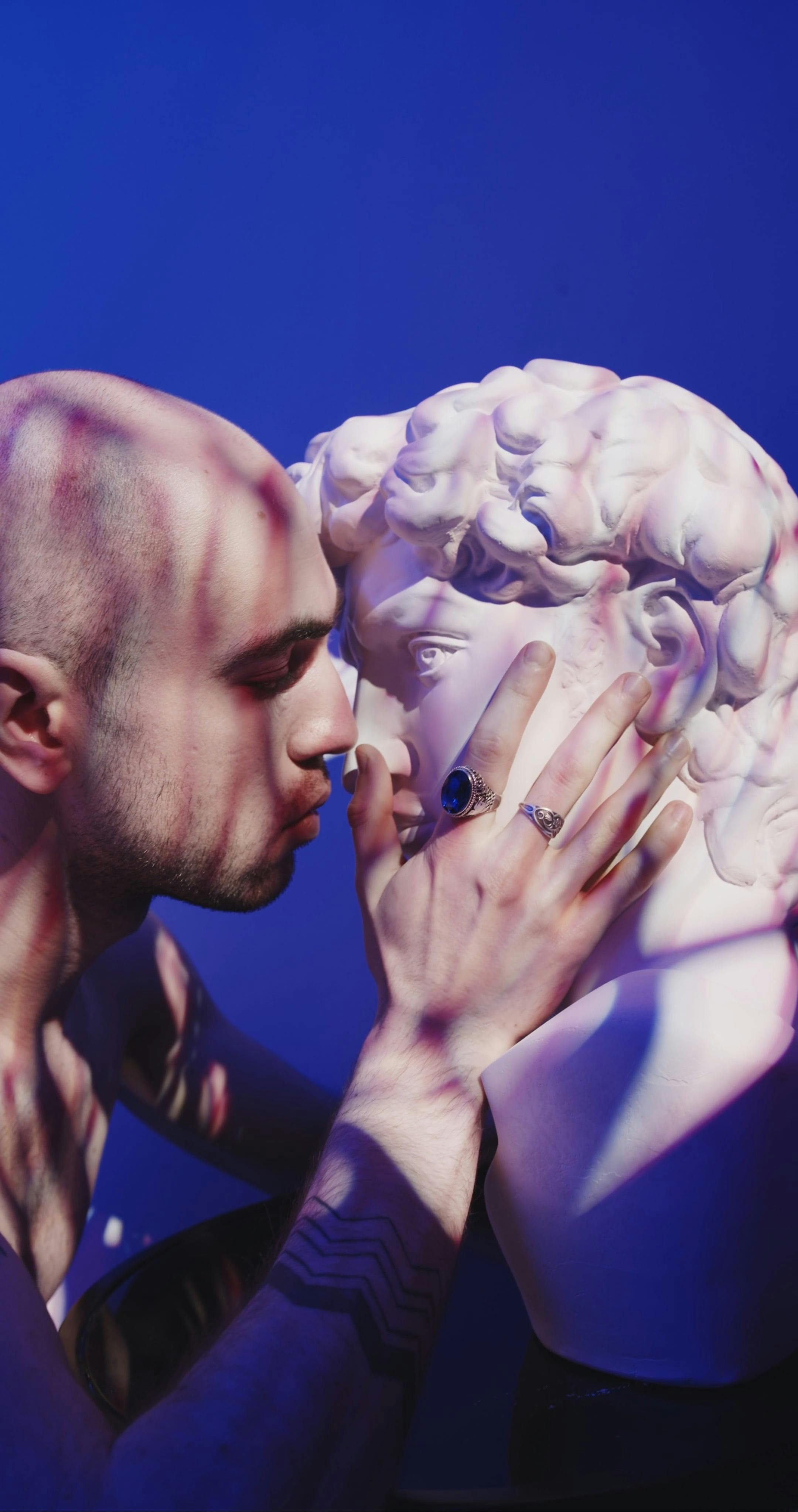 A Hay Men Exhibiting Affection To a Bust Head Free Stock Video Footage ...