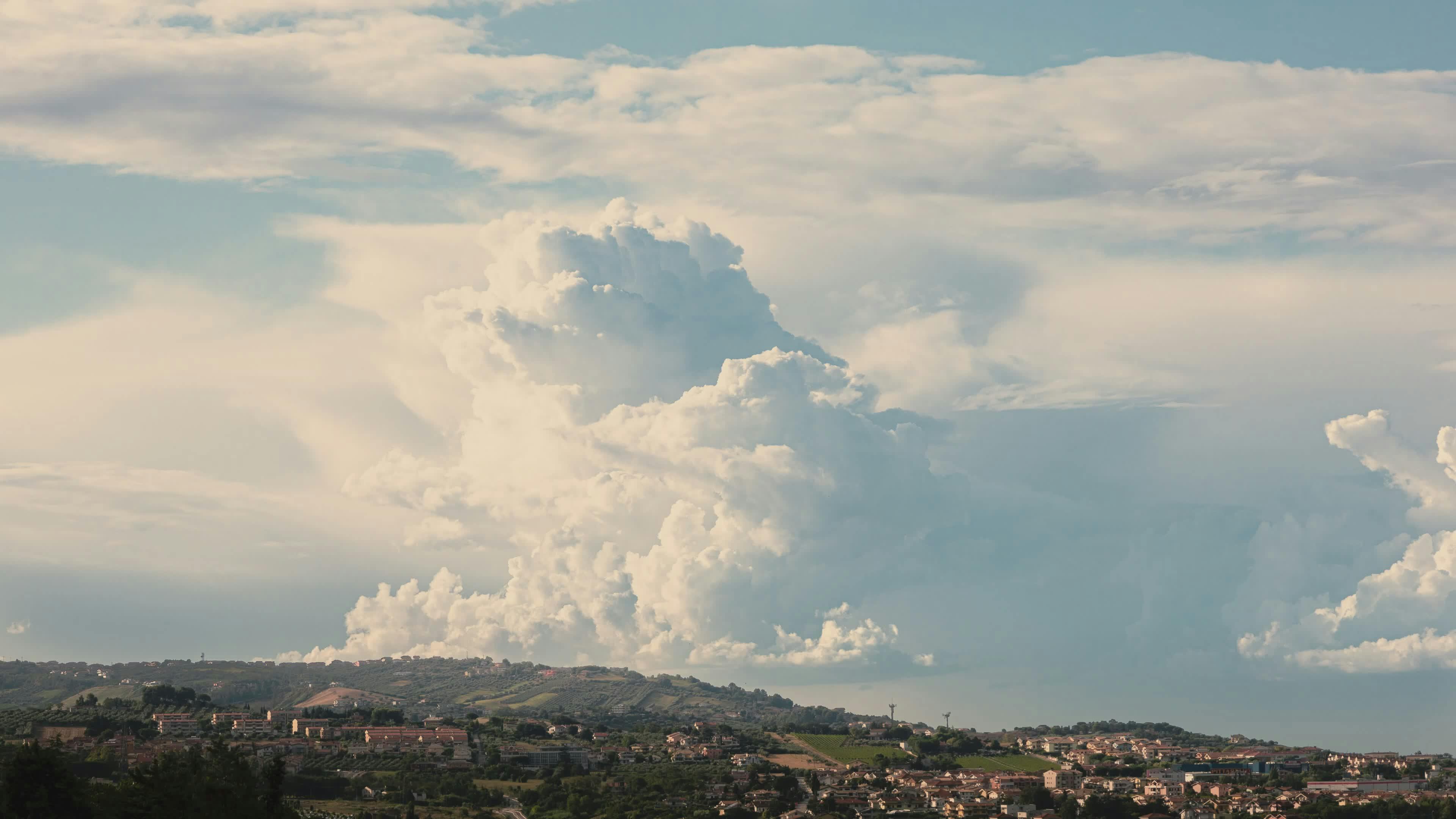 Stunning Cumulus Clouds Over Scenic Landscape Free Stock Video Footage ...