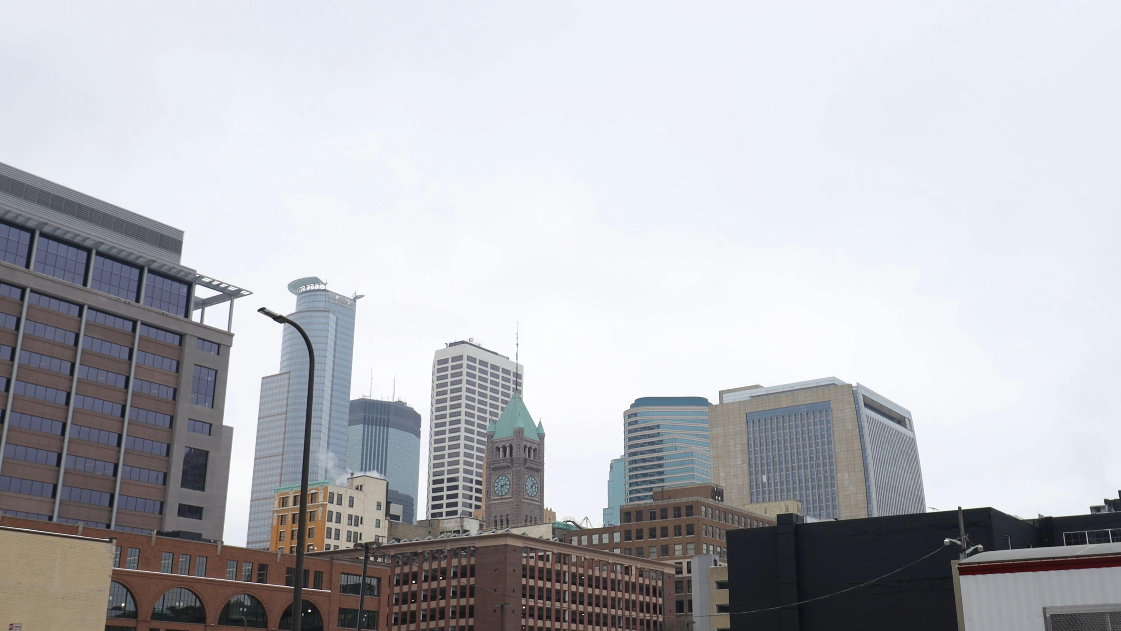 Video Footage Of The City High Rise Buildings Taken From The Road ...
