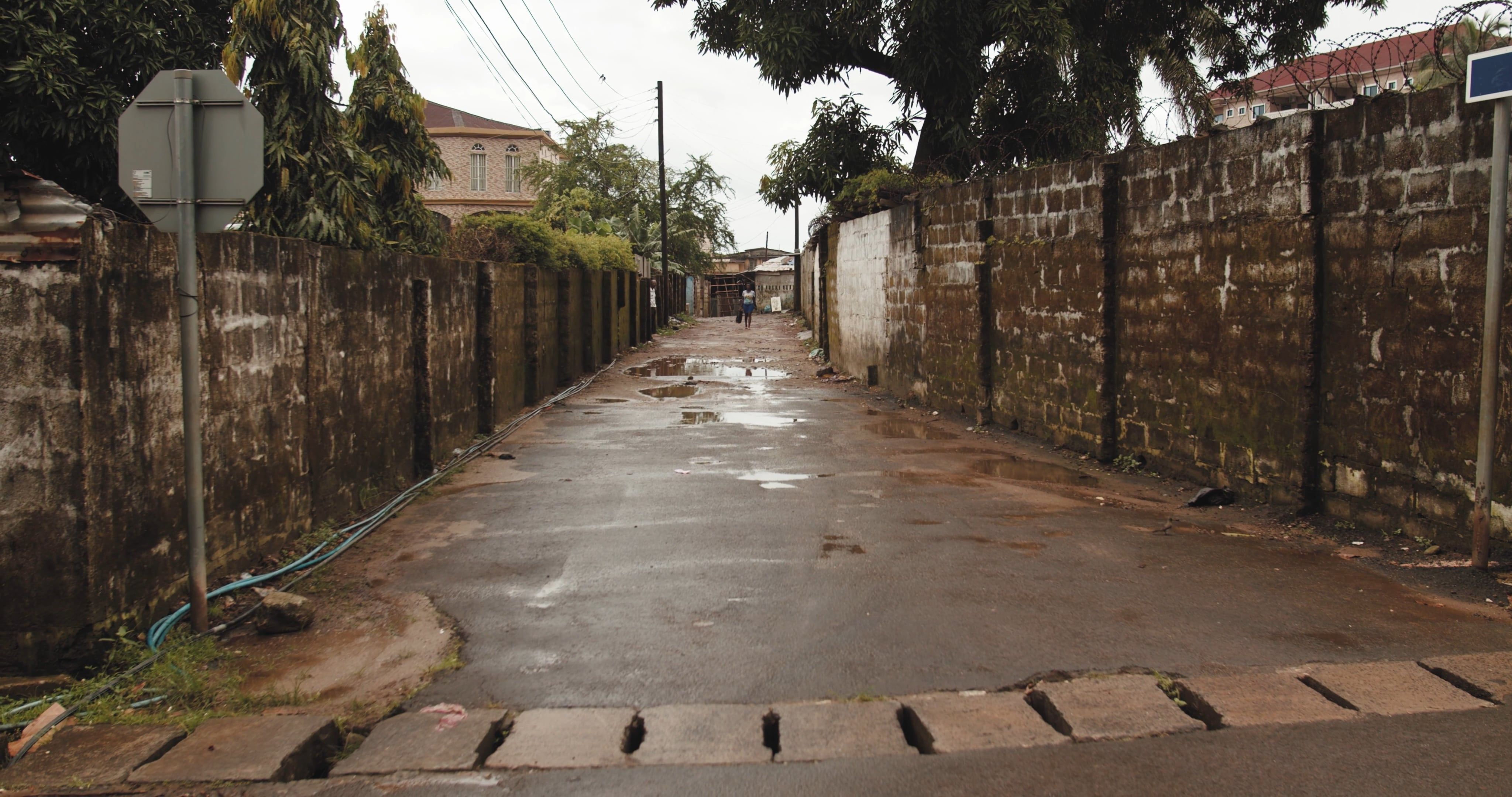 Wet Concrete Pavements Of An Alley After he Rain · Free Stock Video