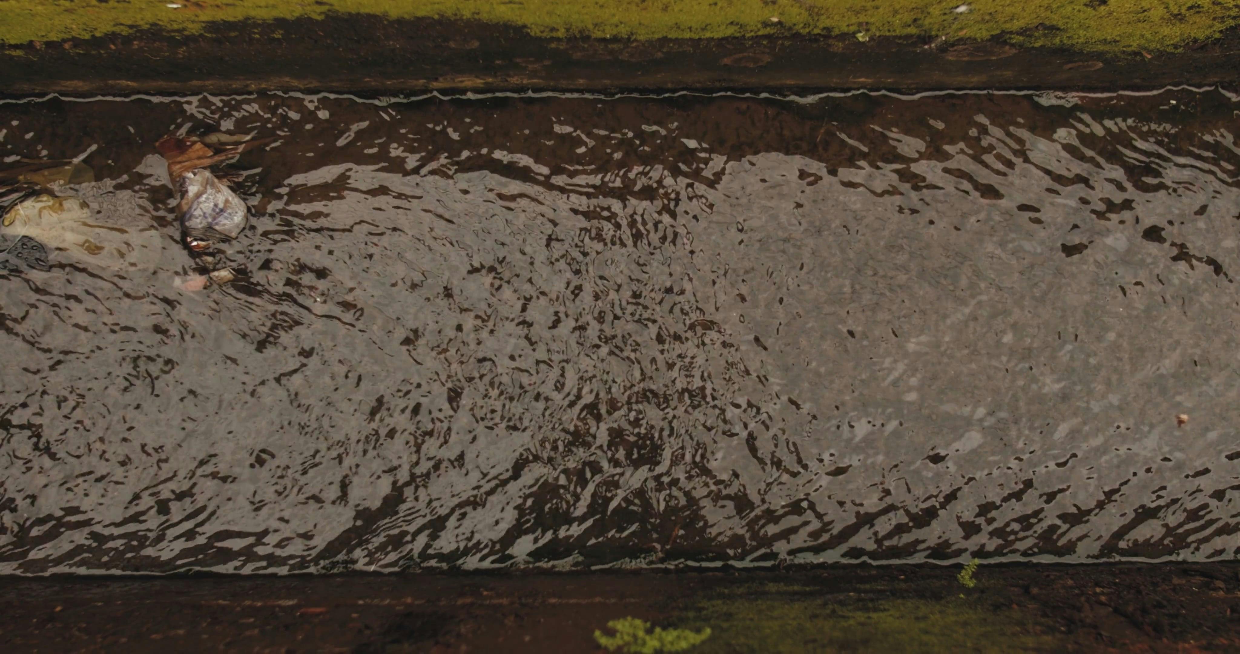 Top View Footage Of A Street Gutter · Free Stock Video