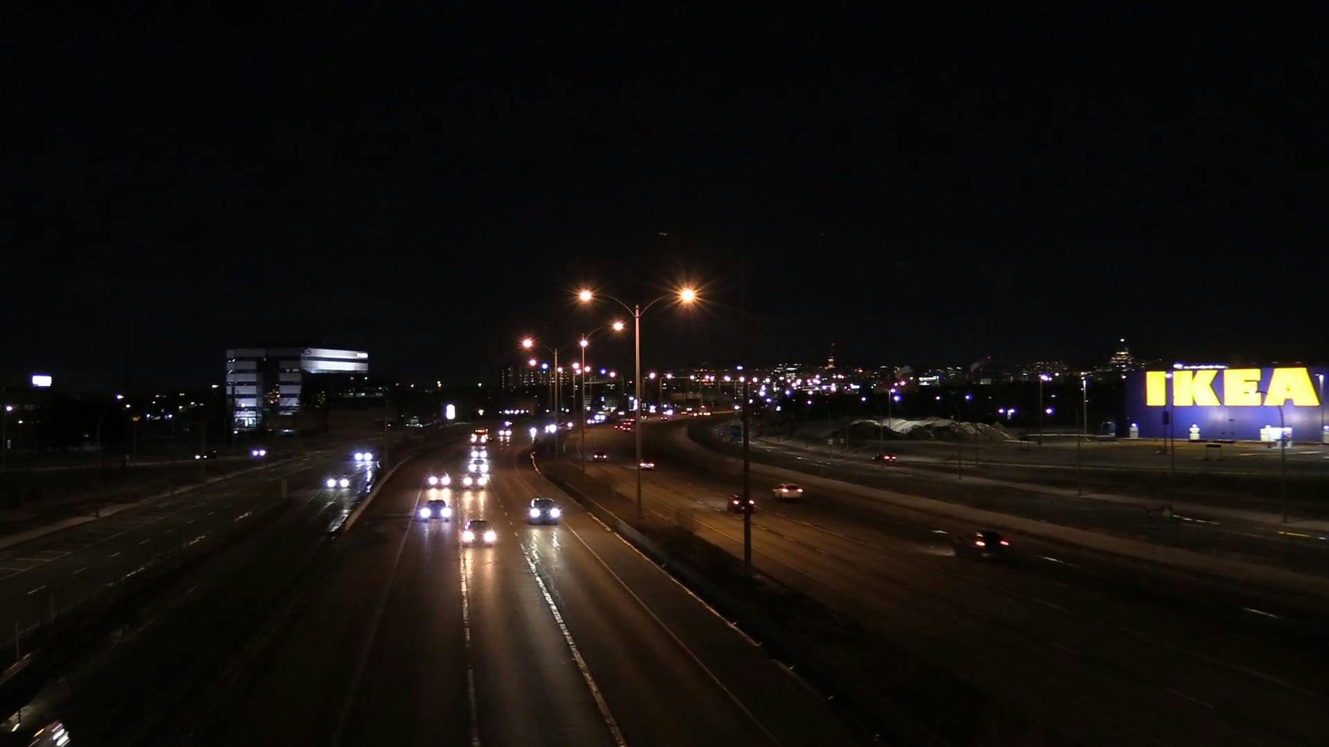Traffic Flow Of Motor Vehicles In A Freeway At Night · Free Stock Video