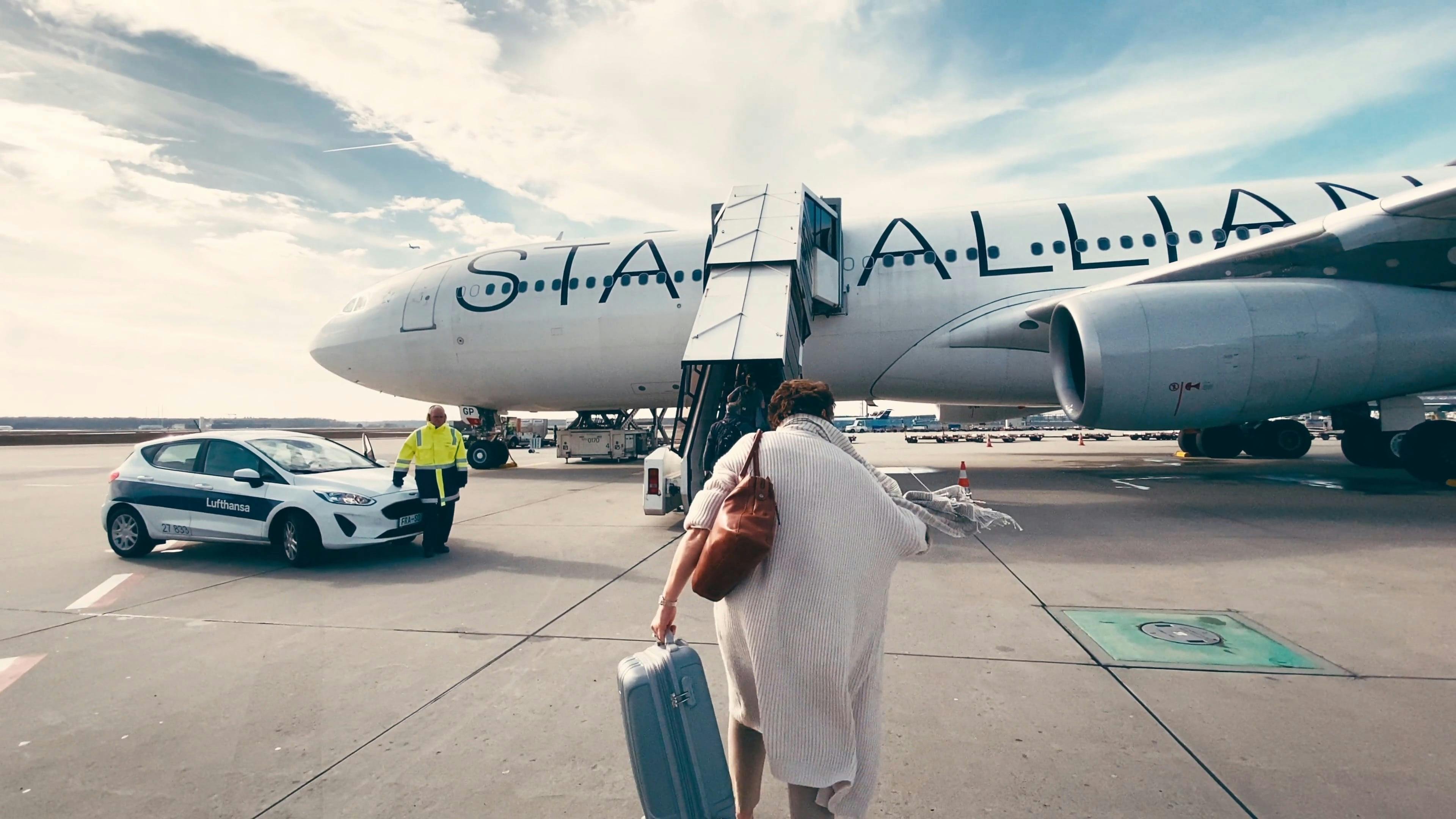 A Woman Walking on the Plane Stairs Free Stock Video Footage, Royalty ...
