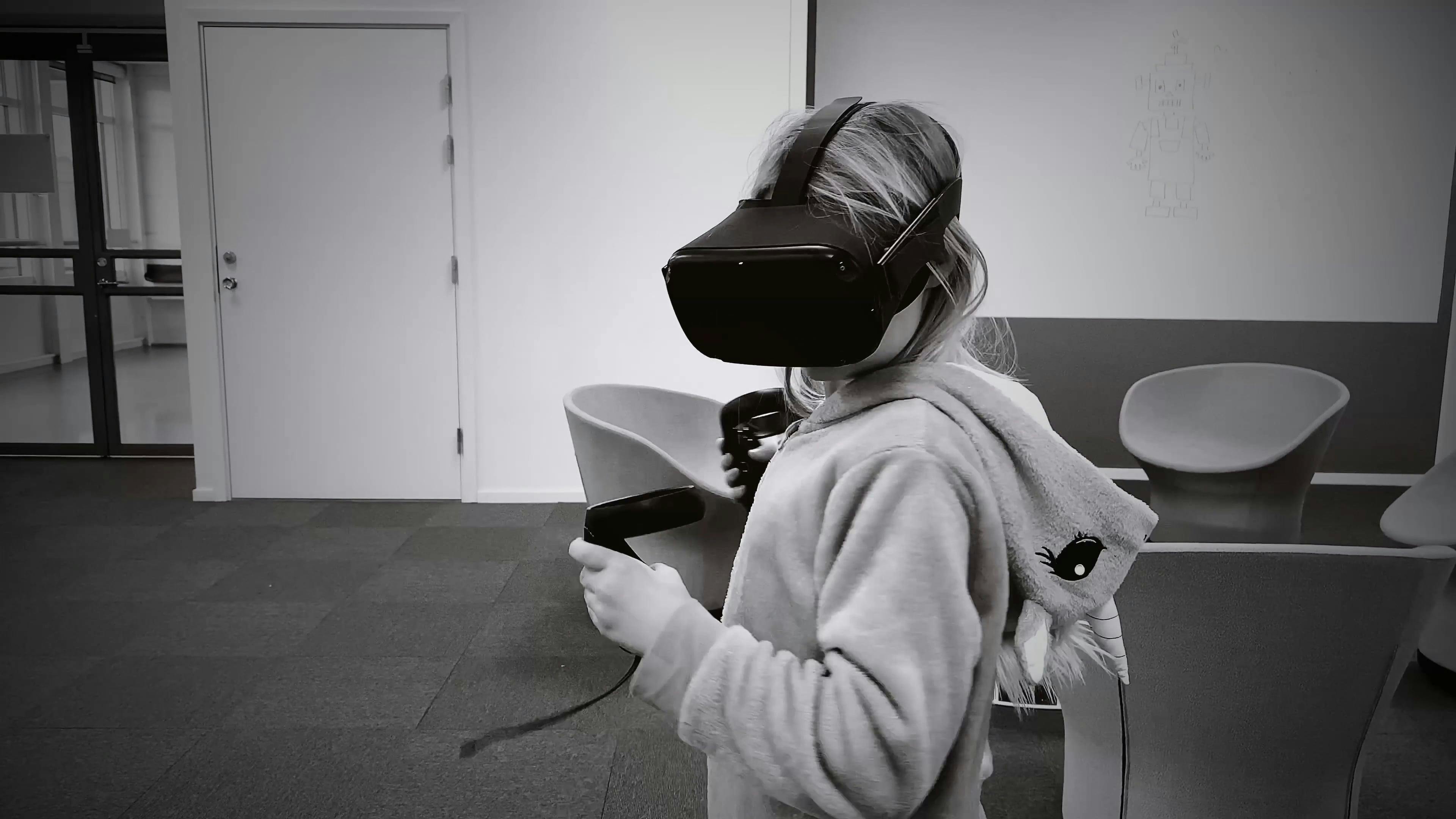 A Girl Wearing A Virtual Reality Headset Free Stock Video Footage ...