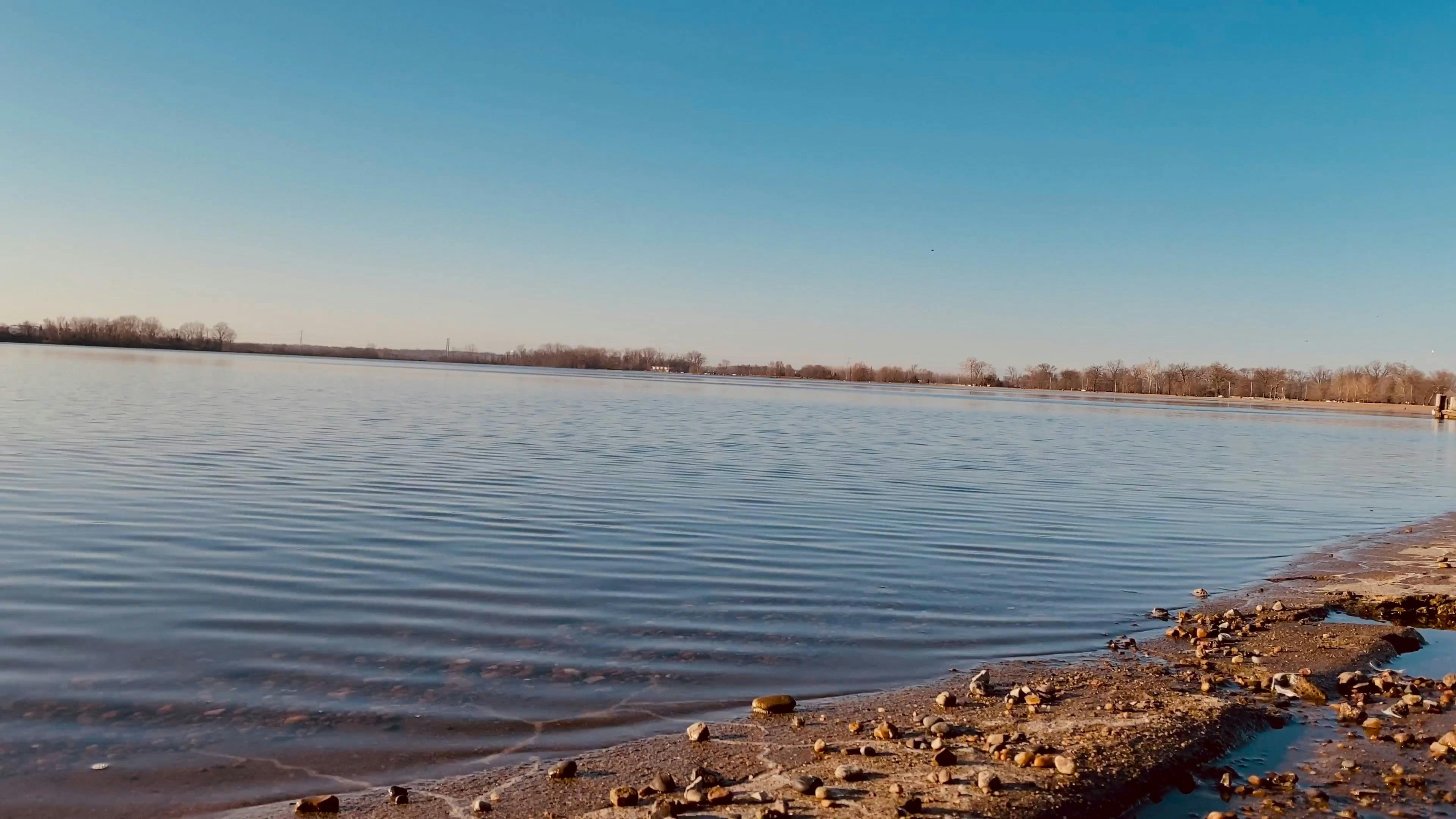 Footage Of A Lake With Tiny Waves · Free Stock Video