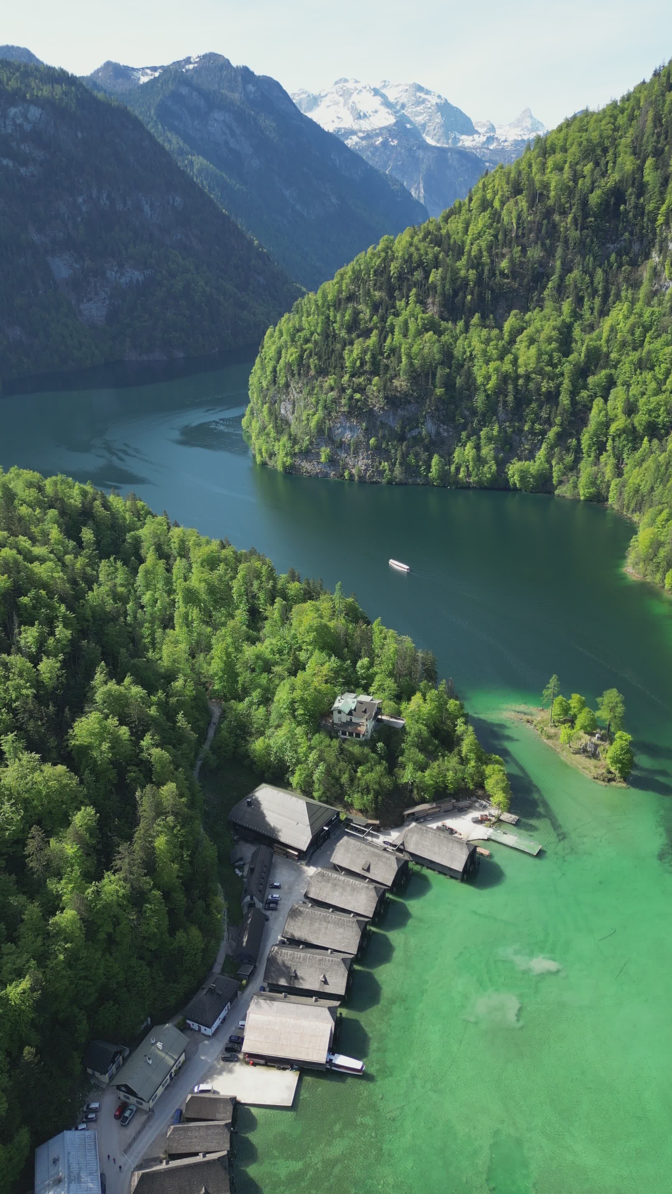 Stunning Aerial View of Königssee Lake in Germany Free Stock Video ...