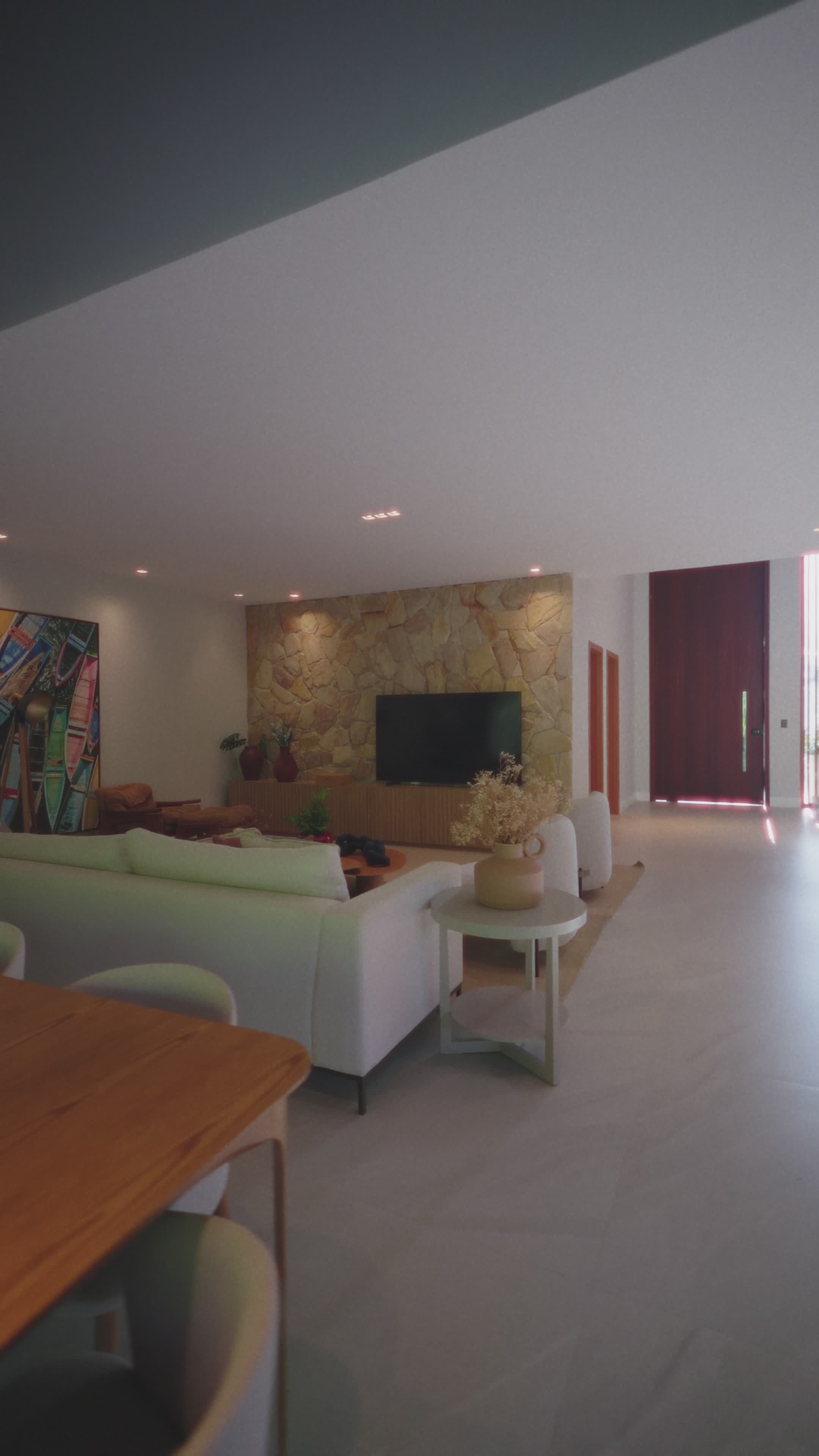 Modern Luxury Living Room with Open Space Design Free Stock Video ...