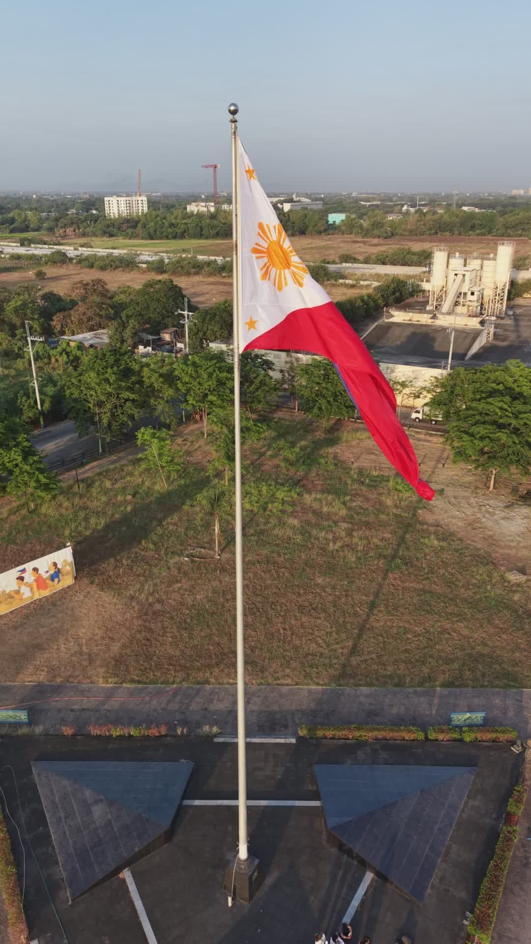 Aerial View of Philippine Flag at Sunrise Free Stock Video Footage ...