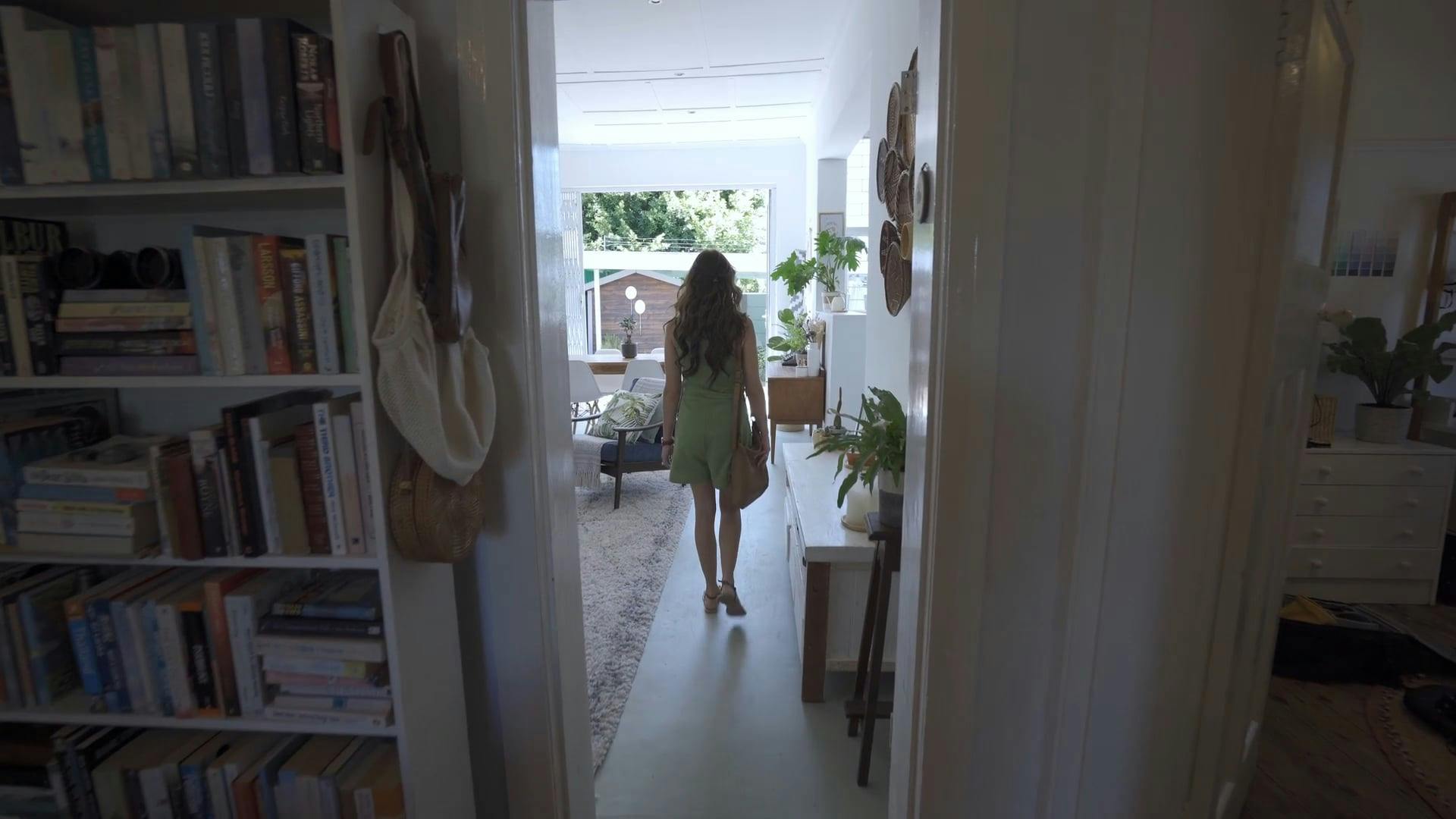 A Woman Going Outside a House · Free Stock Video