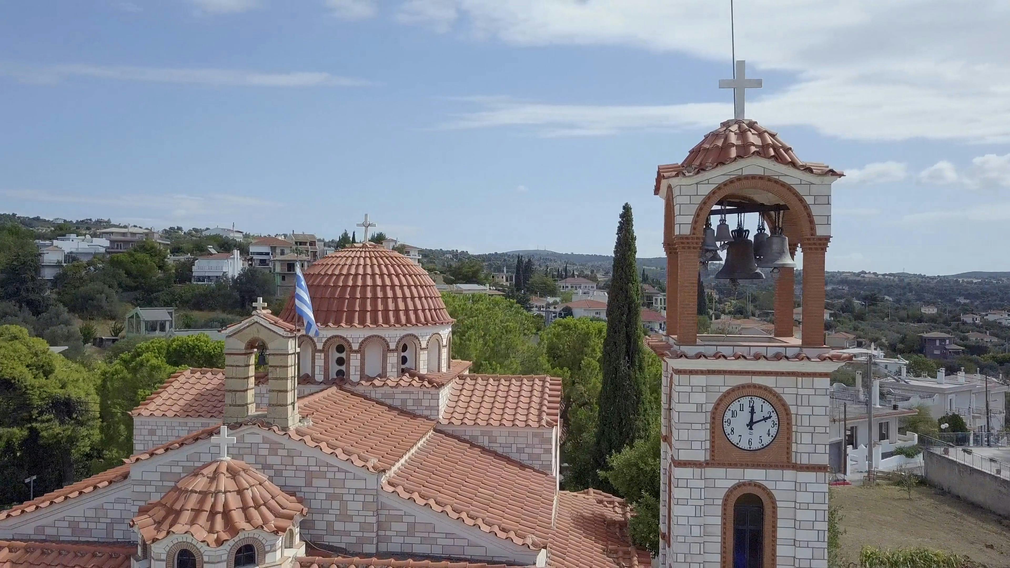 Cross Symbols On Top Of The Cone Like Roofing Of Christian Buildings ...