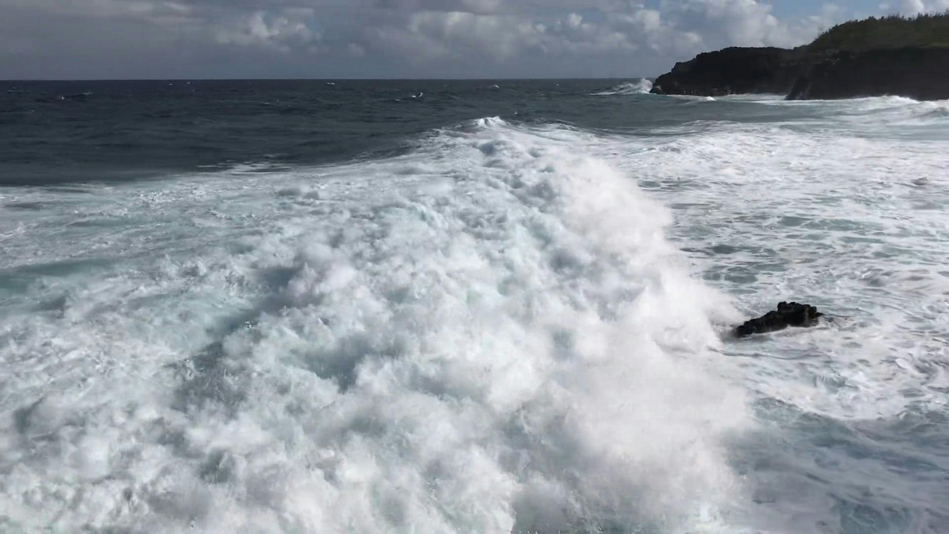 Footage Of The Waves Hitting The Rocks · Free Stock Video