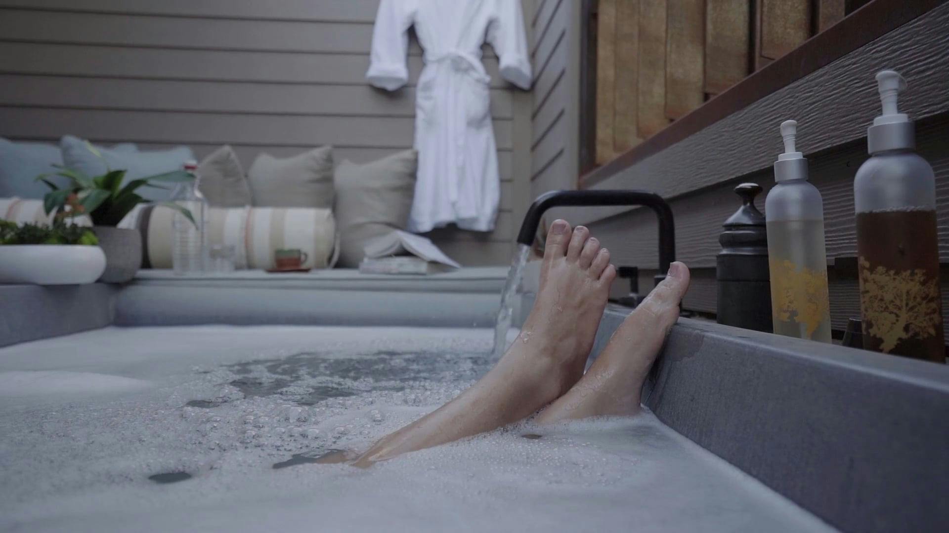 A Person in a Bath Tub · Free Stock Video