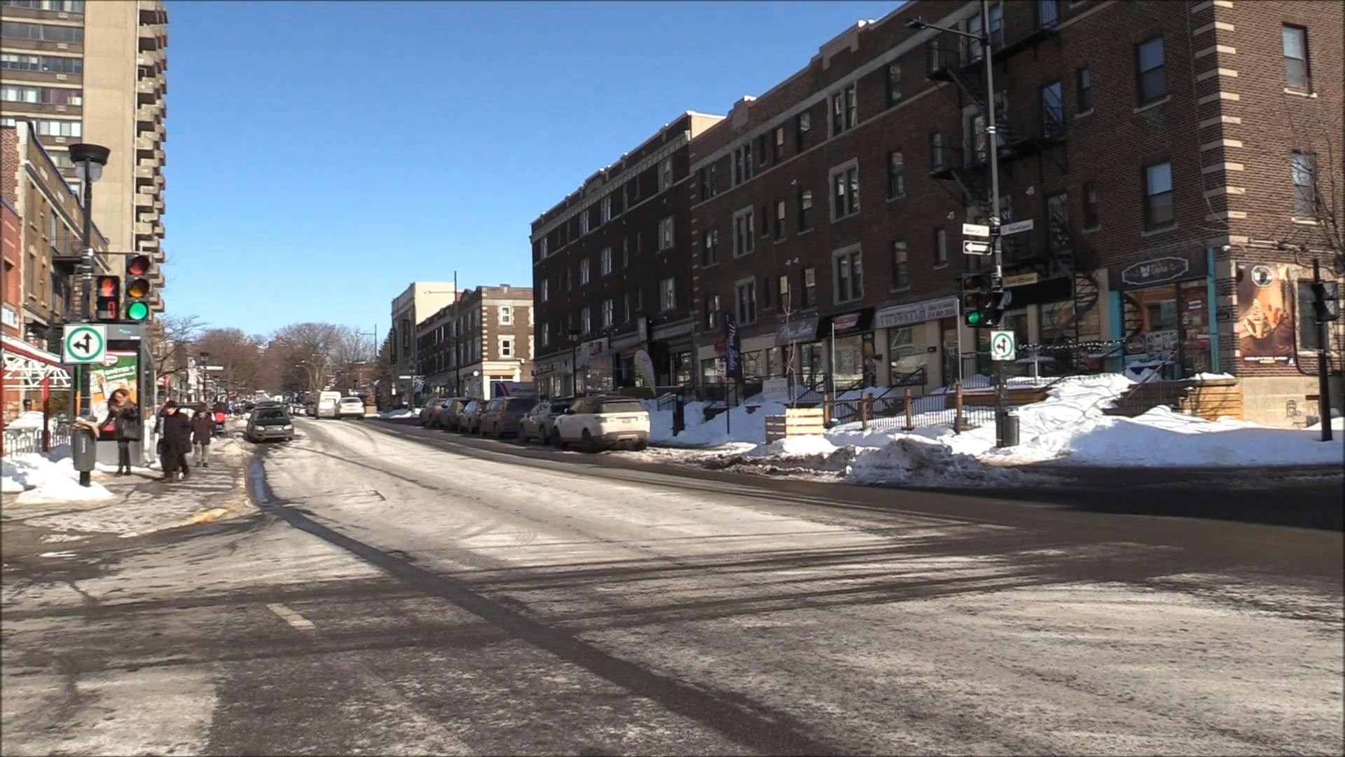 An Intersection in Montreal Canada · Free Stock Video