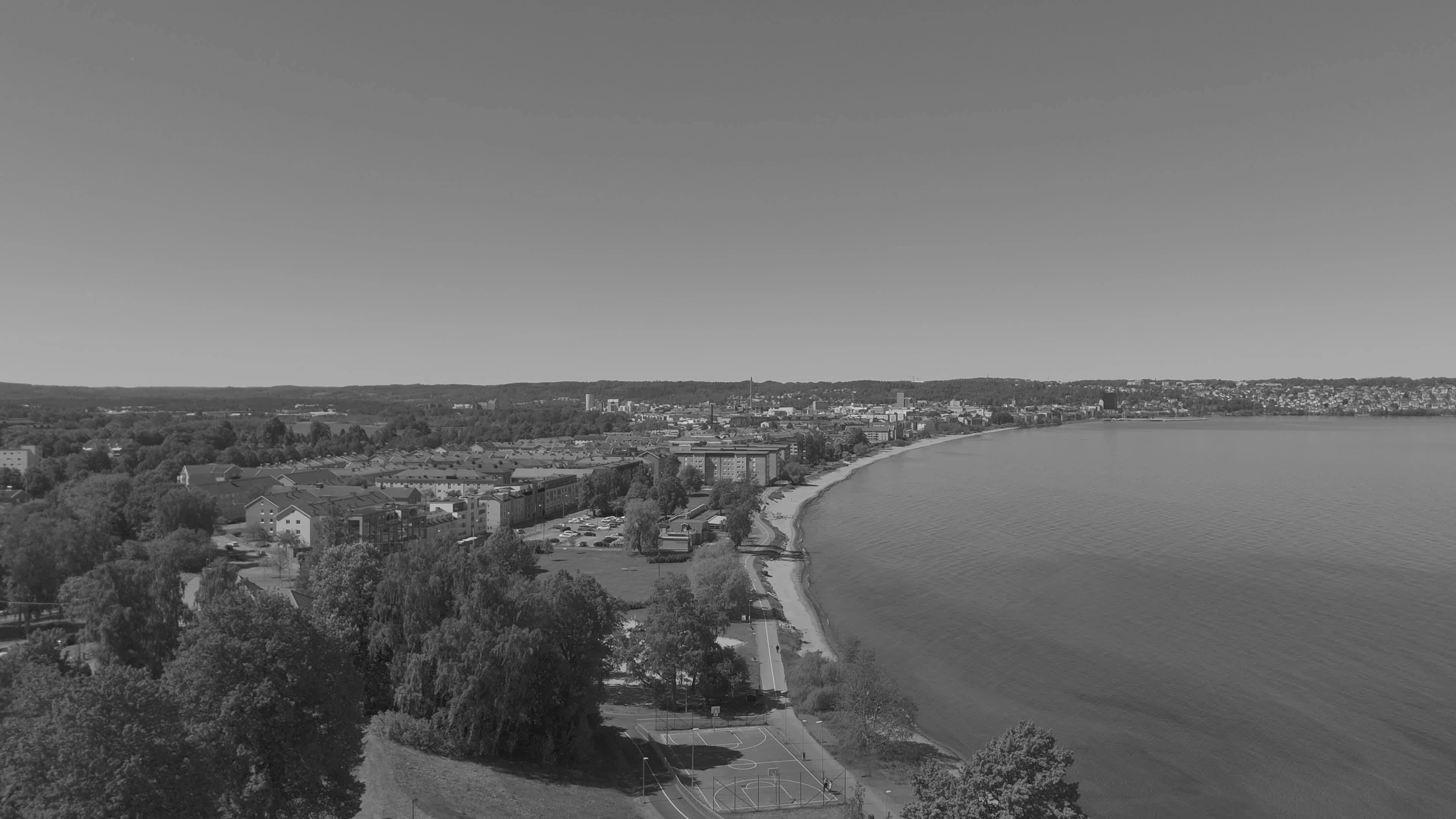 Aerial View of Scenic Coastal Cityscape Free Stock Video Footage ...