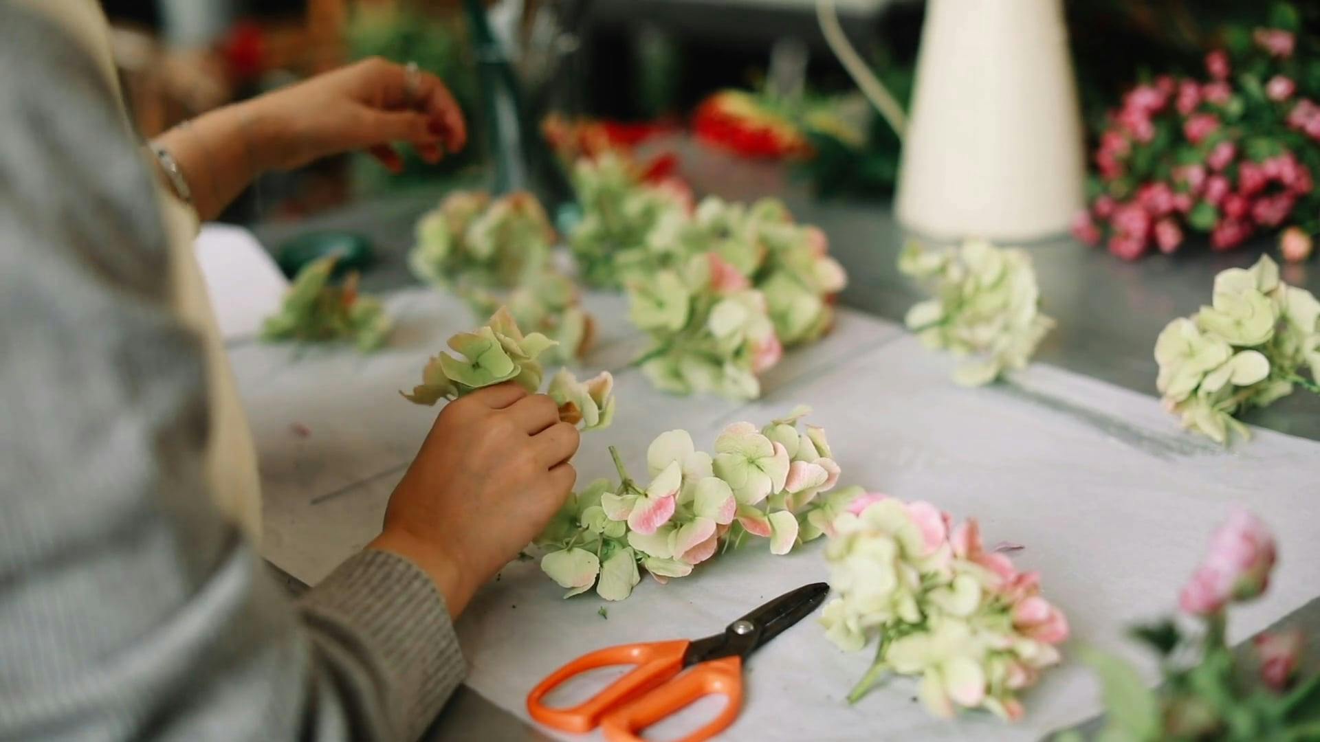 Footage Of A Woman Making A Flower Arrangement Free Stock Video Footage ...