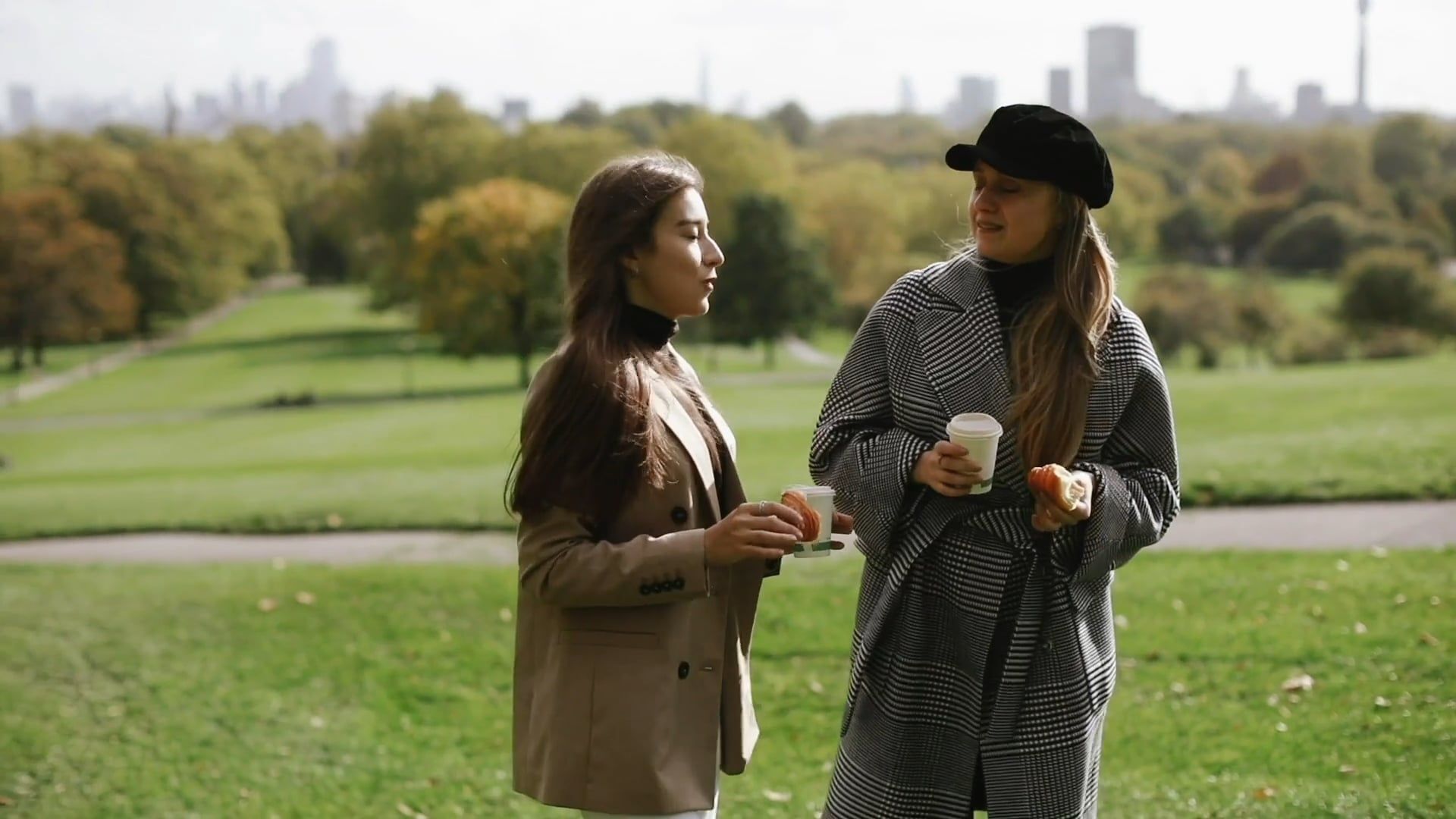 Footage Of Women Talking And Eating While Walking Free Stock Video ...