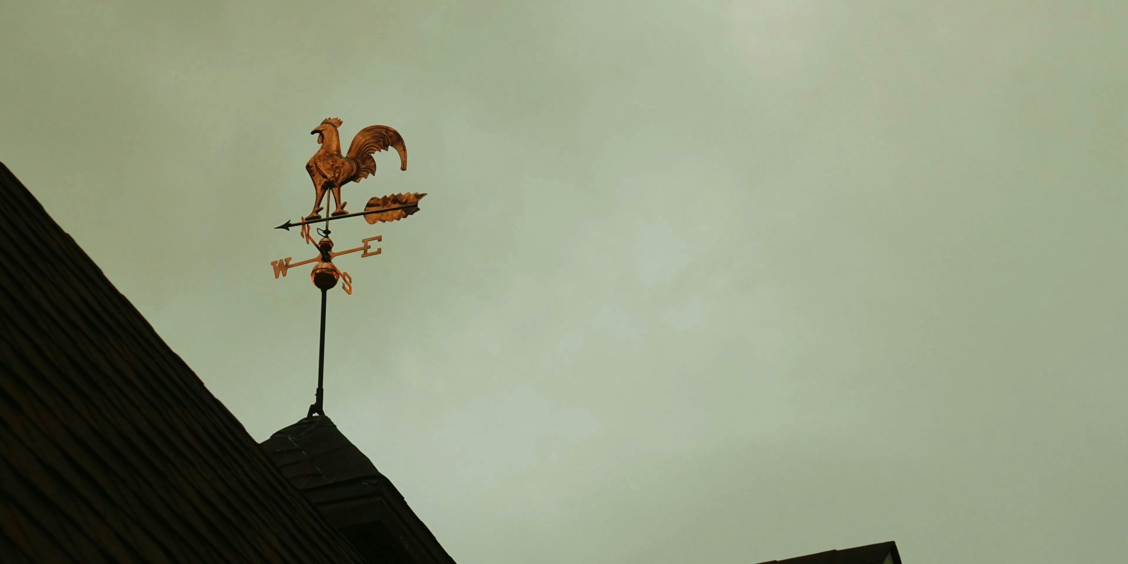 Wind Vane On Top Of The Farm House Roofing Free Stock Video Footage ...