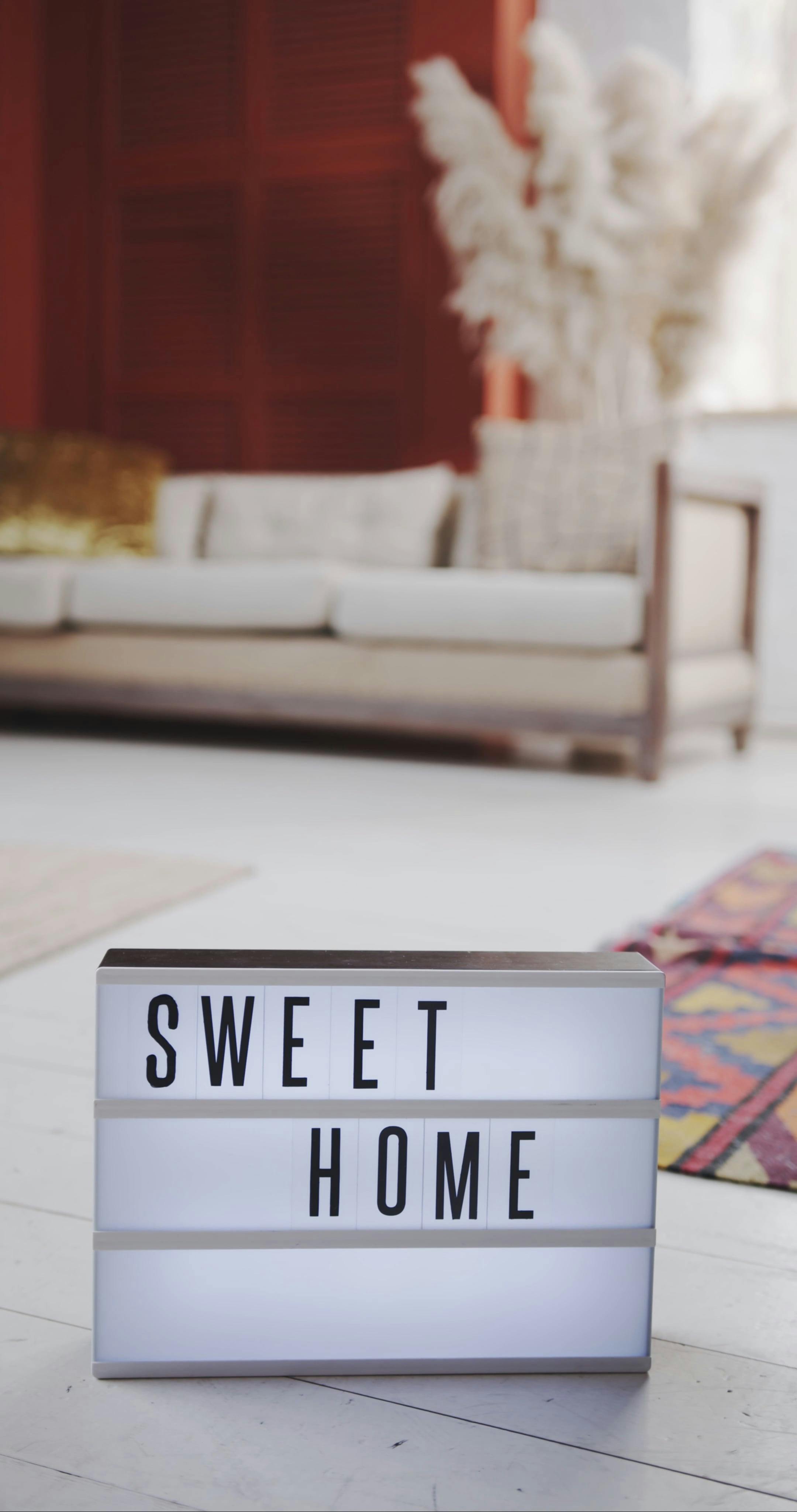 Lighted Sign Board With Text Inside The Home Flooring · Free Stock Video