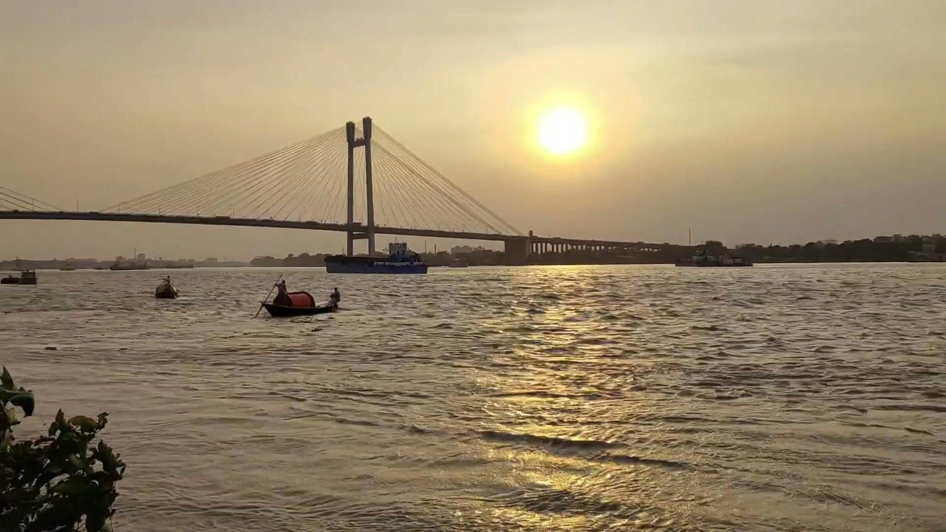 Sunset View at Howrah Bridge Calcutta Free Stock Video Footage, Royalty ...