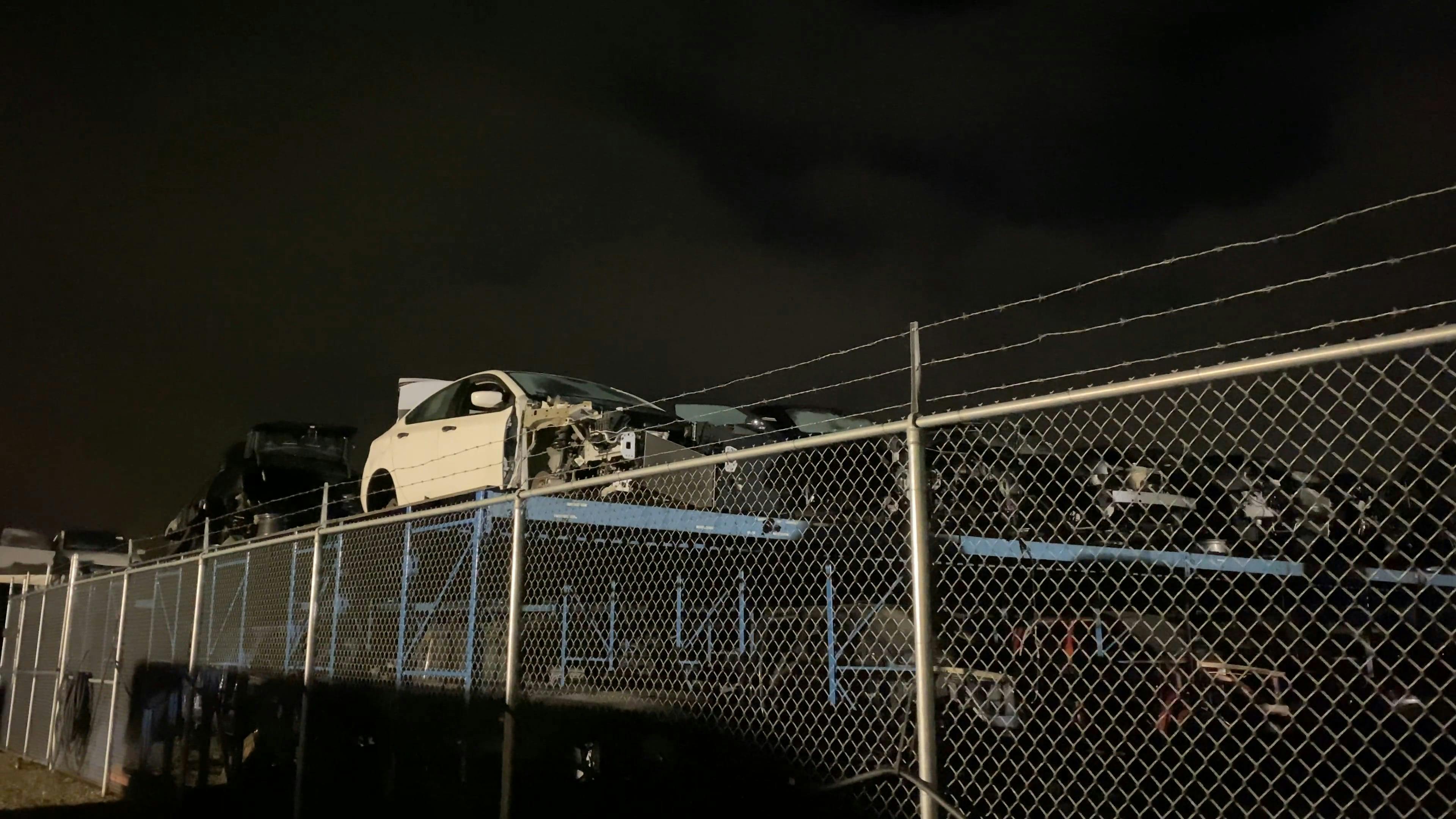 Elevated Cars on a Junkyard at Night Free Stock Video Footage, Royalty ...