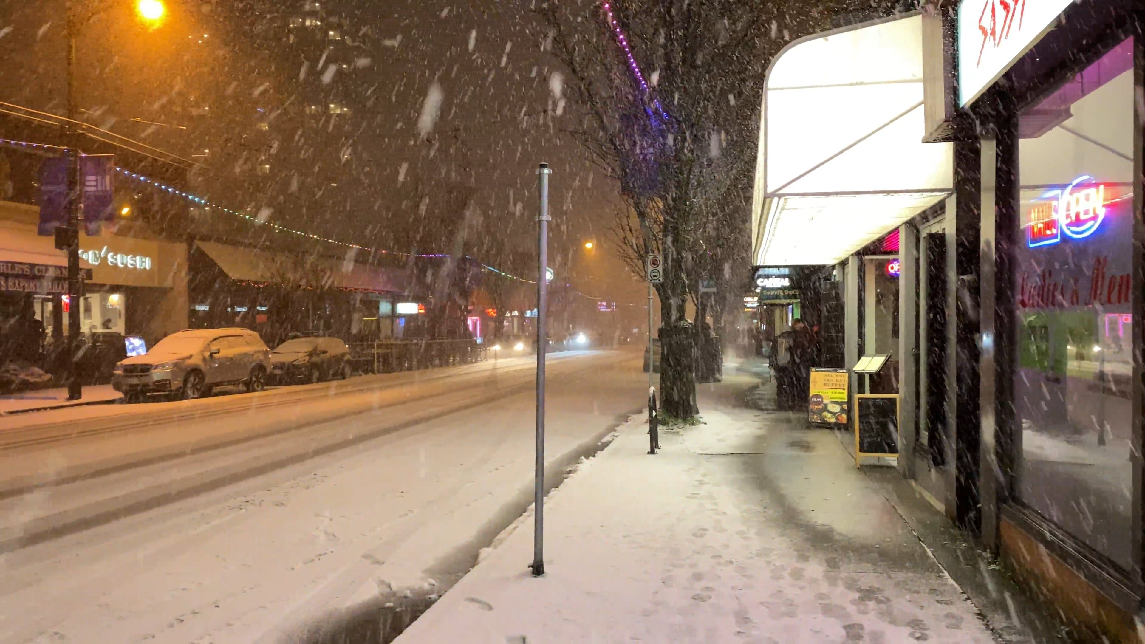 Snow Covered Street in the City Free Stock Video Footage, Royalty-Free ...