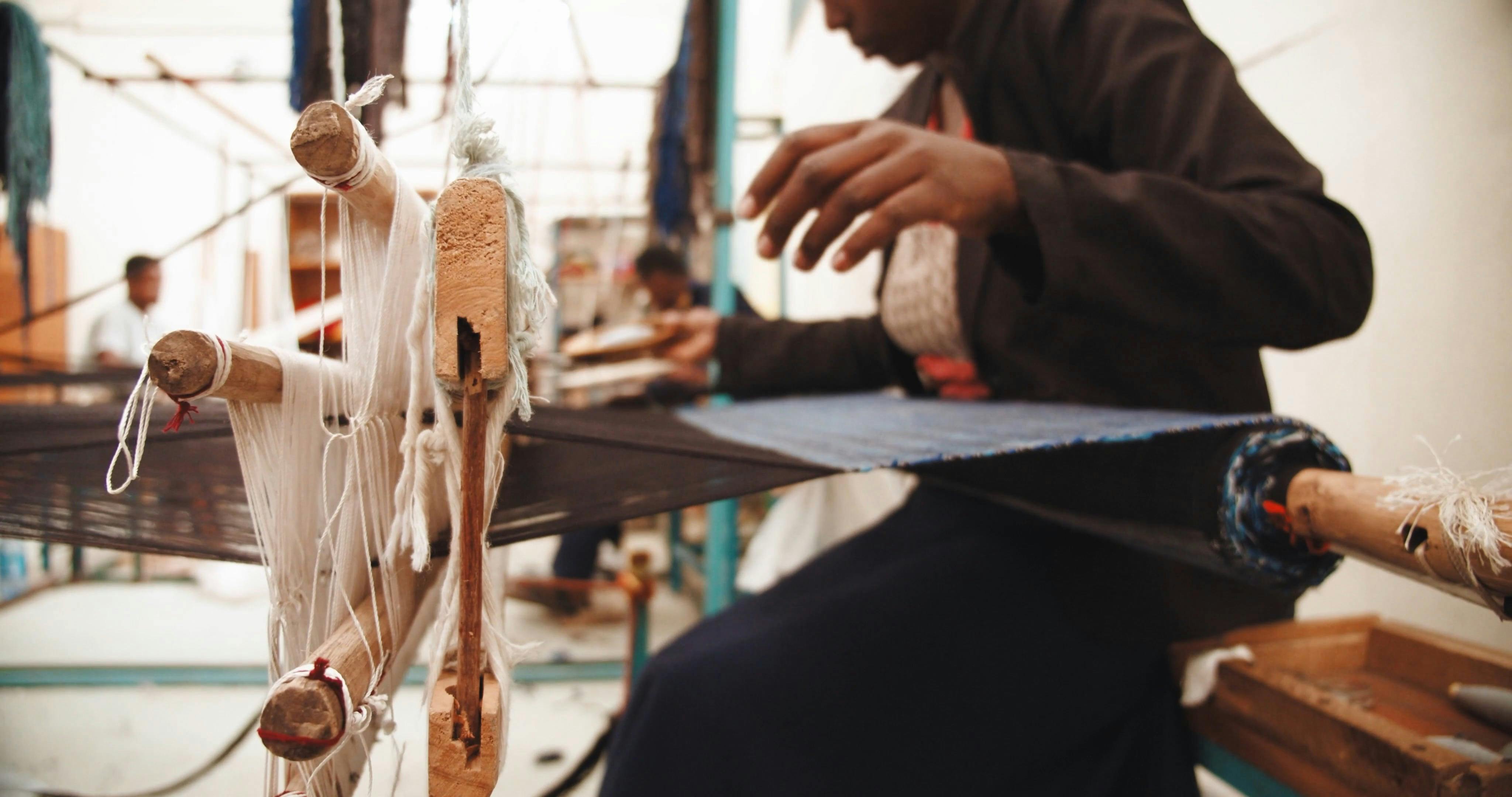 Close-up Footage of a Person Weaving Using a Loom Free Stock Video ...