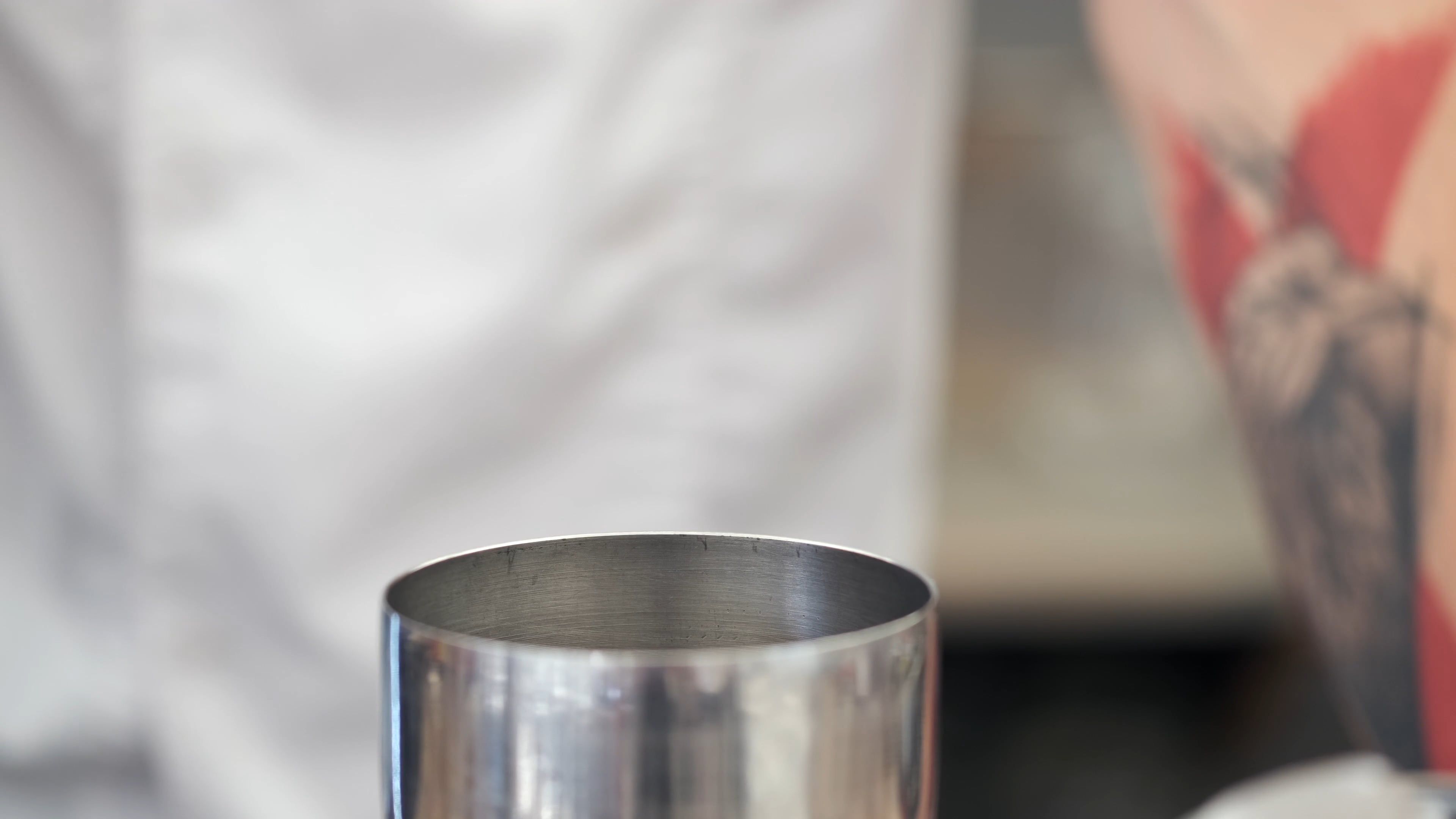 Bartender Pouring Blue Liquid on a Stainless Cup Free Stock Video ...