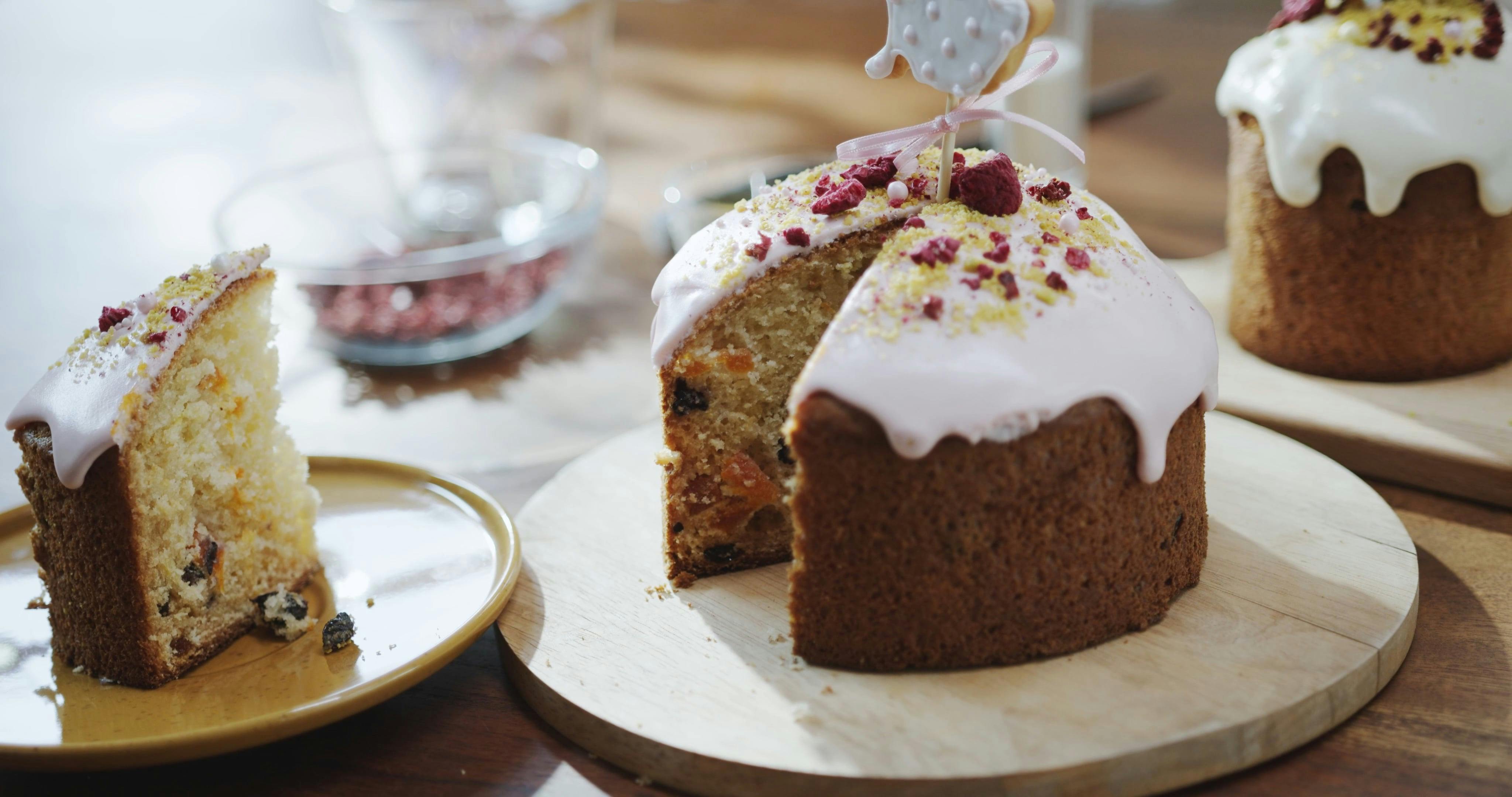 Taking The Slice Of Cake Placed On A Saucer Free Stock Video Footage ...