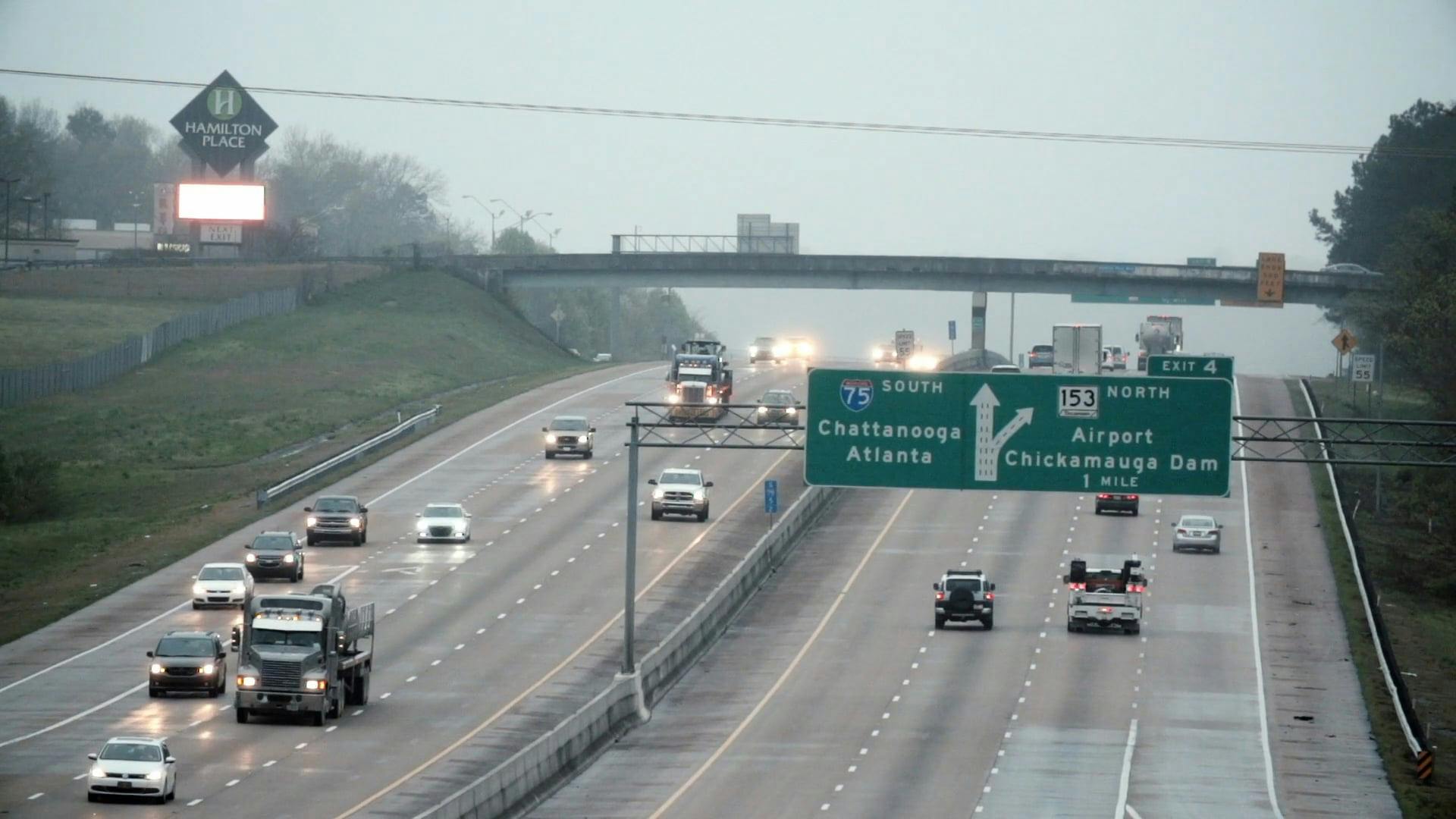 Motor Vehicles Traveling On A Multi Lane Highway · Free Stock Video