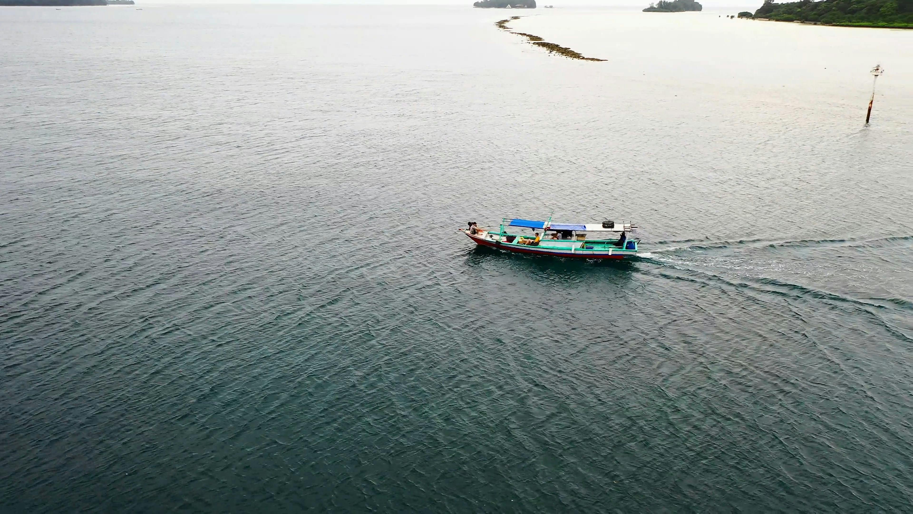 Aerial View Of Several Boats Traversing The River Free Stock Video ...