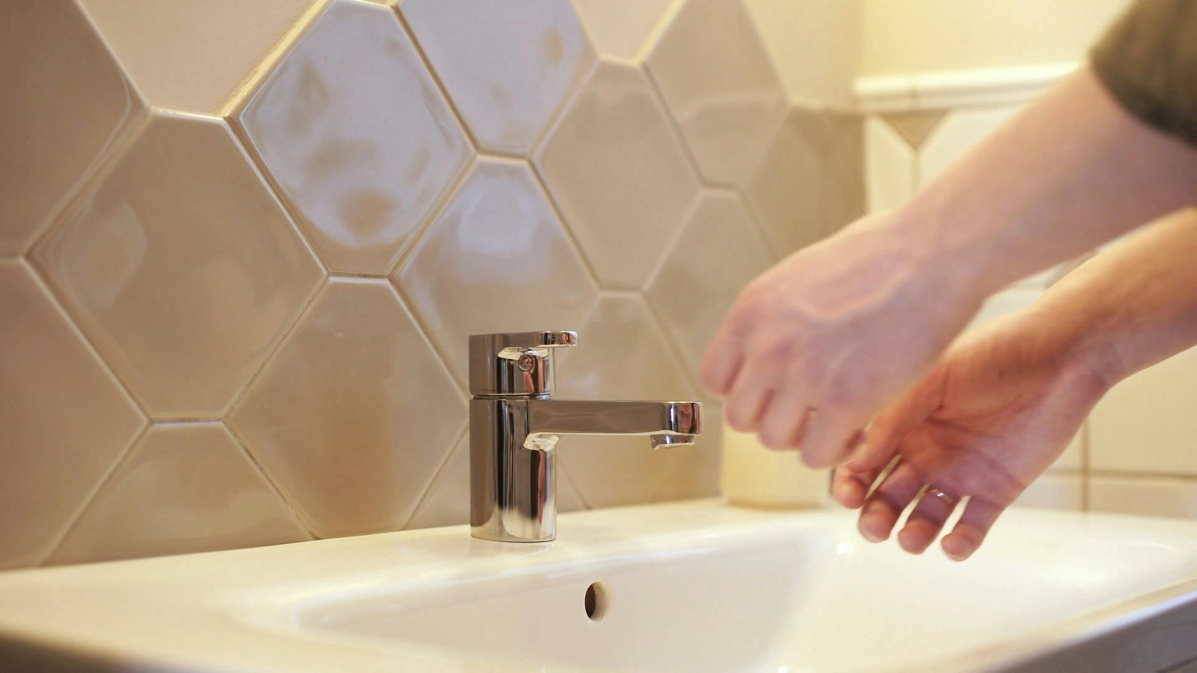 Washing Hands Thoroughly With Soap And Water · Free Stock Video