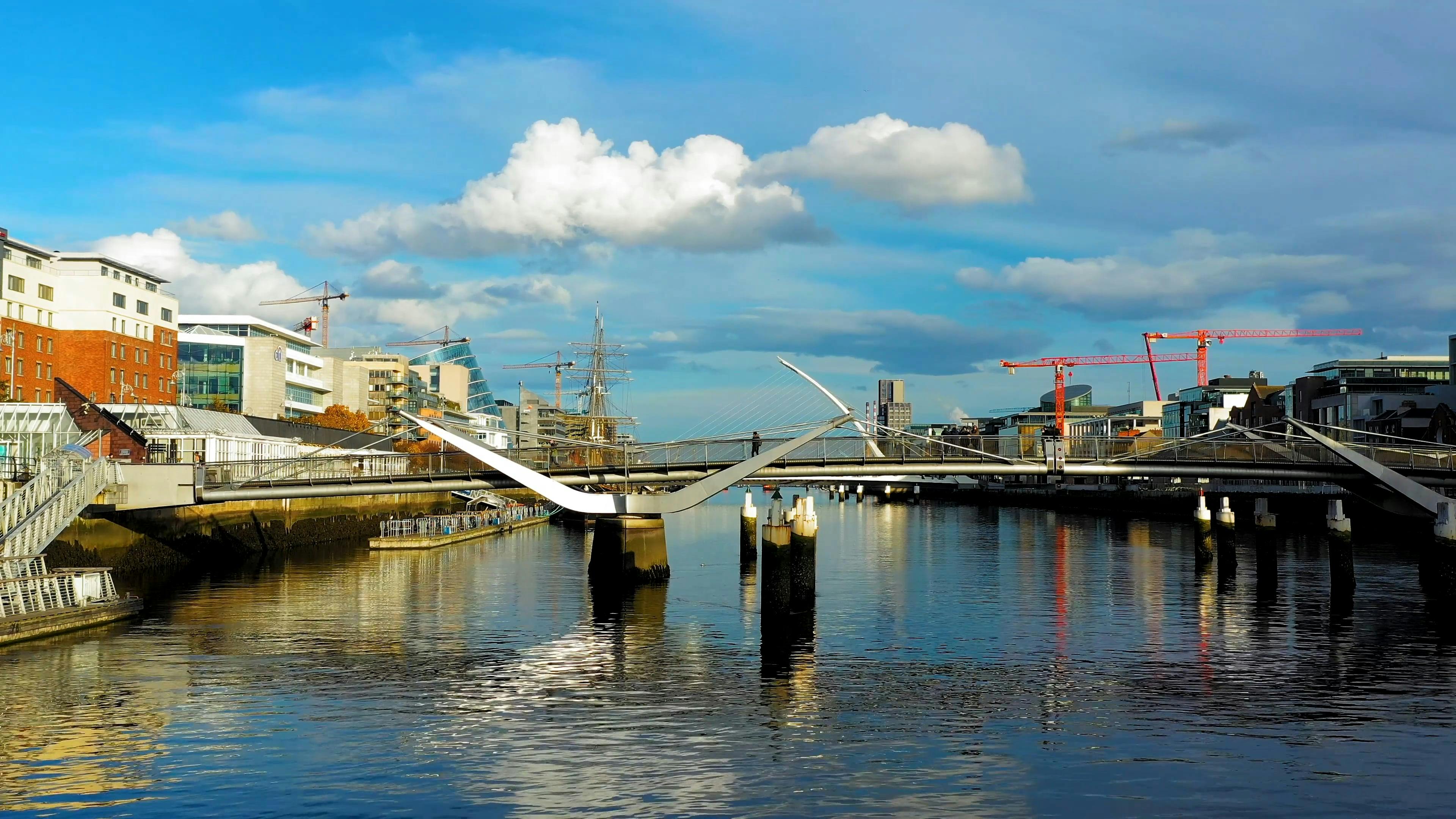 People Crossing a Bridge · Free Stock Video
