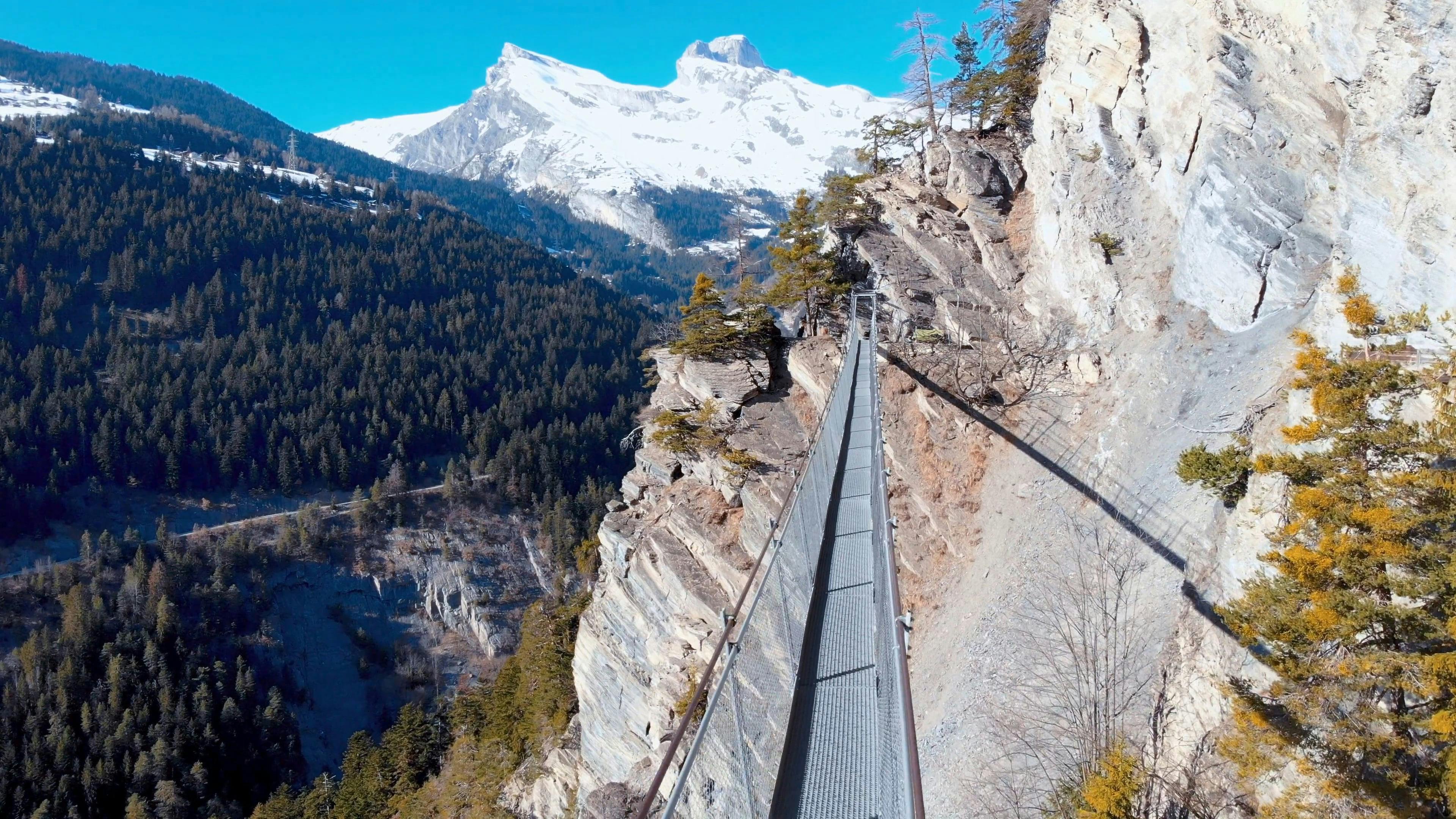 Aerial Footage of a Footbridge · Free Stock Video